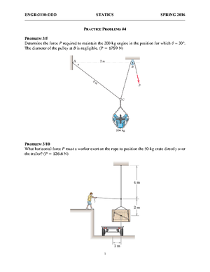 Practice Problems 5 - ENGR:2110:DDD STATICS SPRING 2016 PRACTICE ...