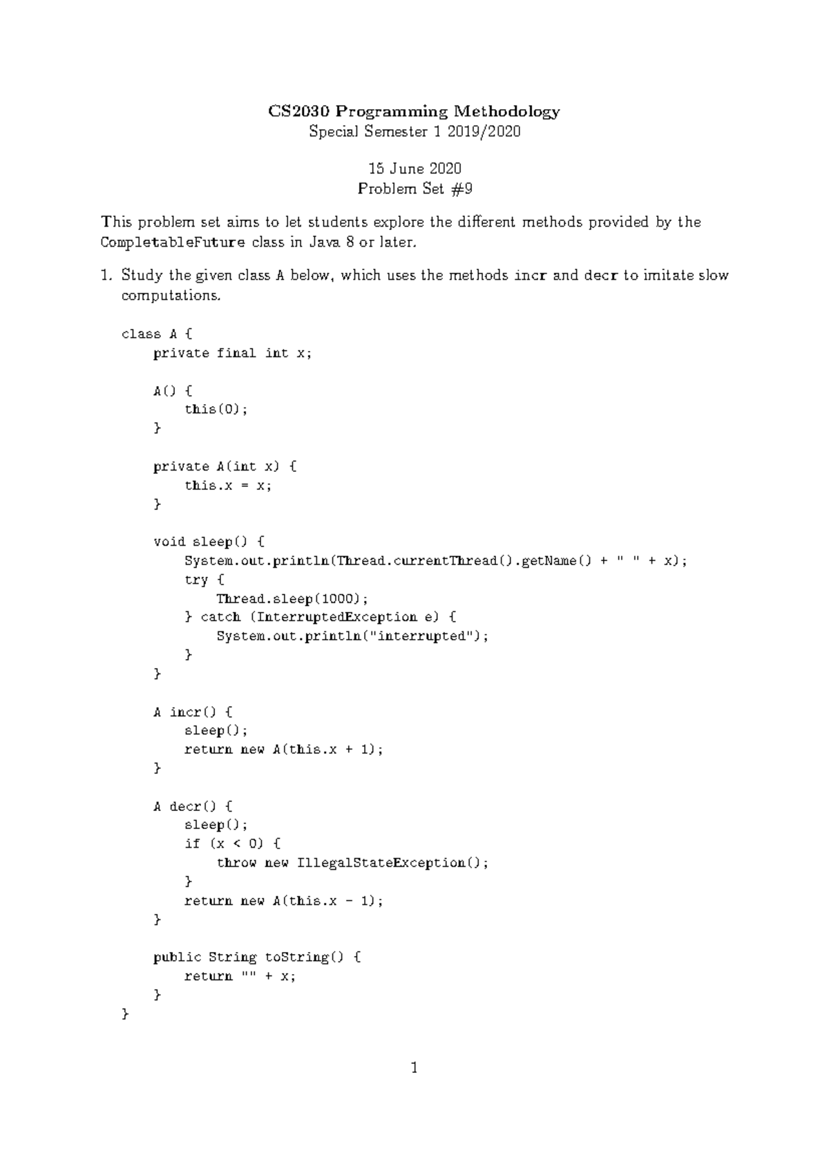 Practice Oop Recitation 09 Cs2030 Programming Methodology Special