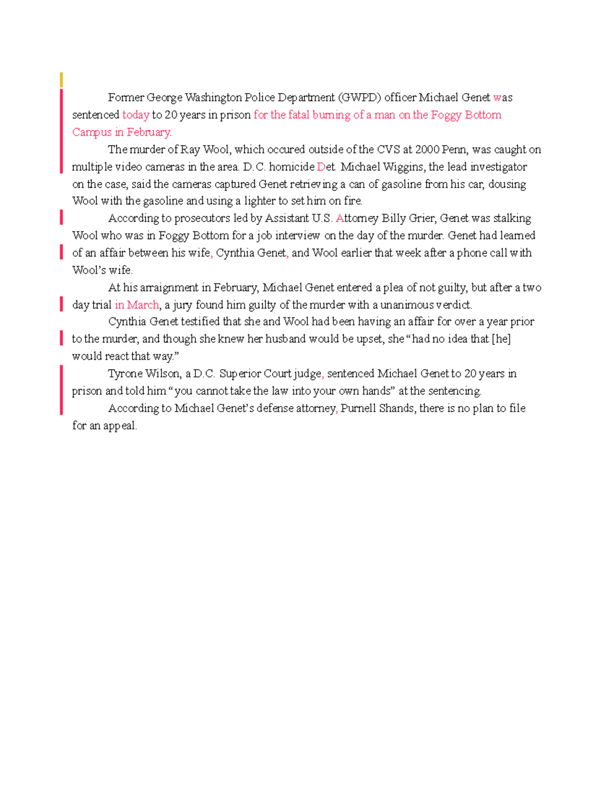 Burned 3 - Former George Washington Police Department (GWPD) officer ...