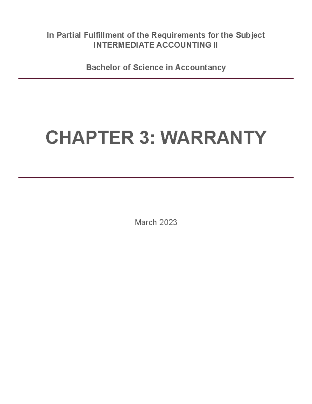 IA2 hardcopyreport - A word copy on the report of Warranty - In Partial ...