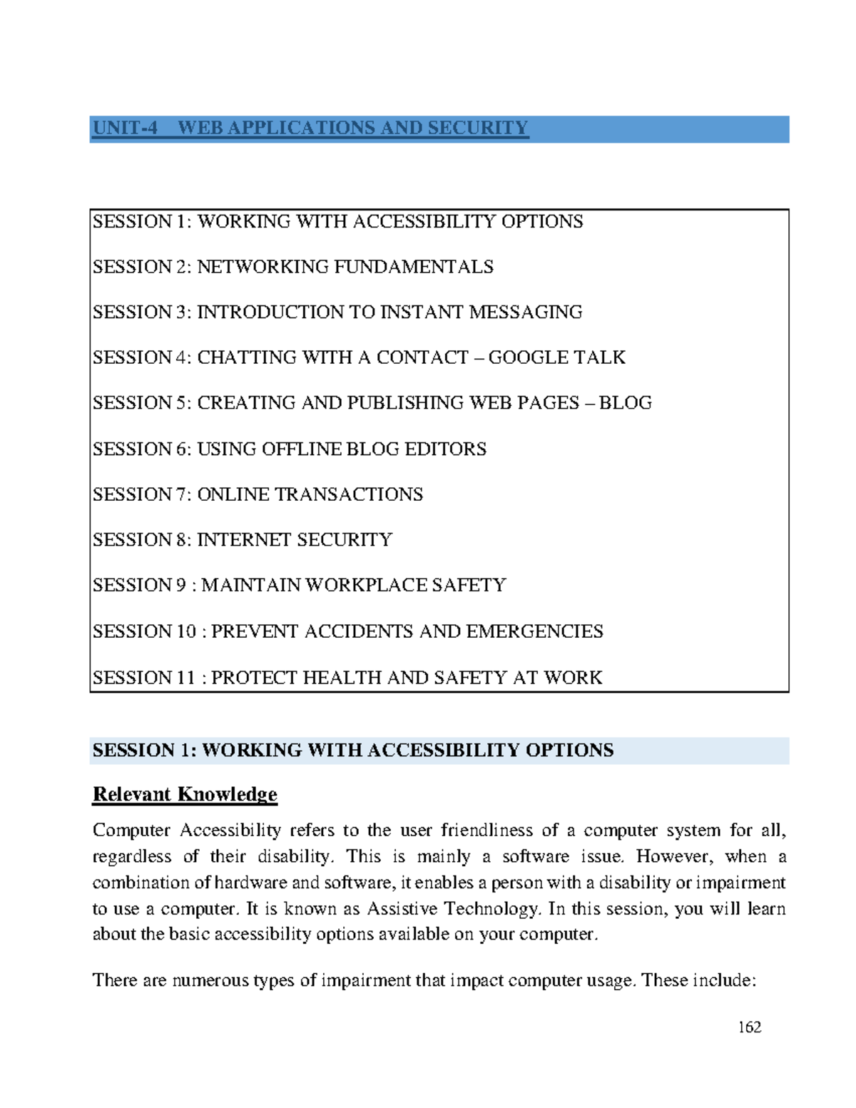 402-IT Class X-Web Applications and Security - UNIT-4 WEB APPLICATIONS AND SECURITY SESSION 1 ...