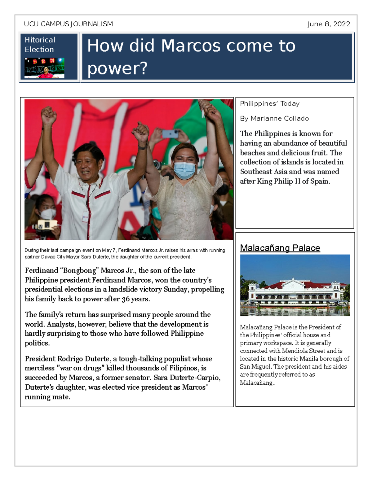 Great Newspaper Word Format Free Template - Philippines’ Today By ...