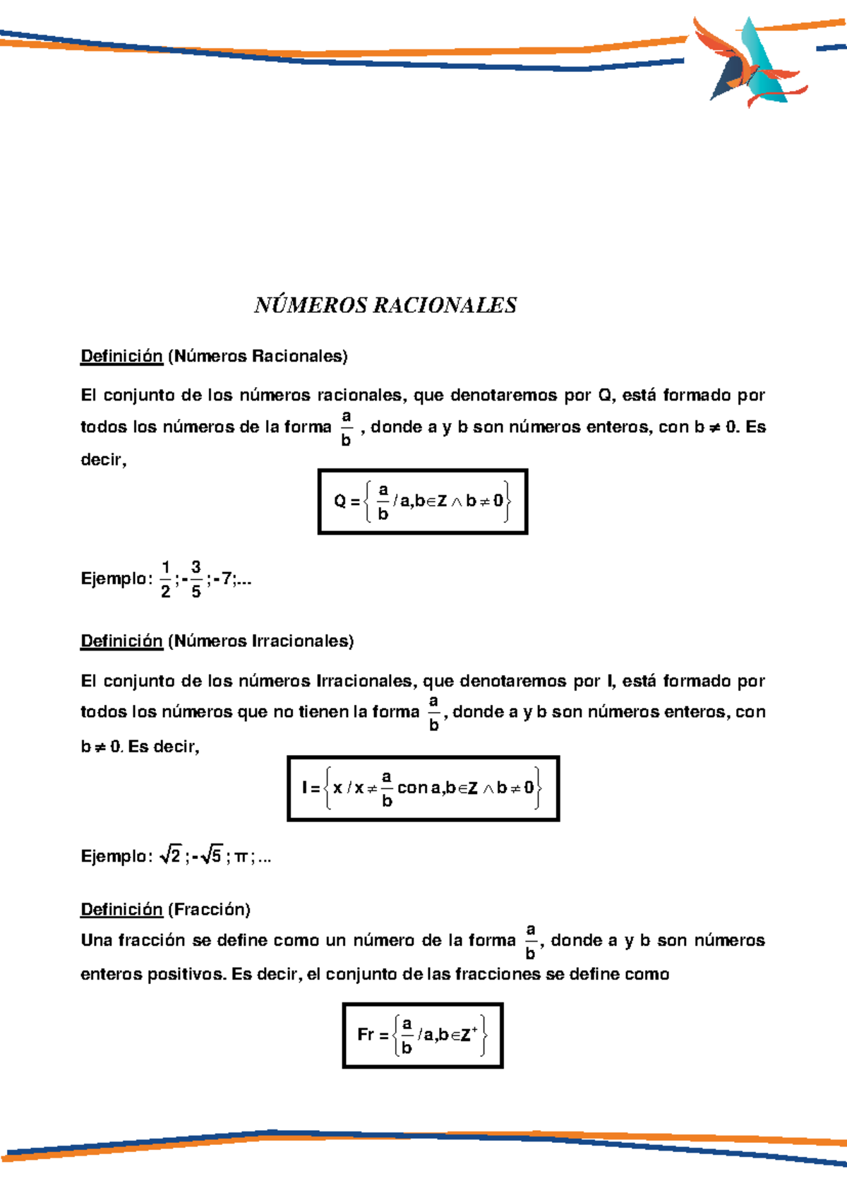 2BS12 NRAC 5A T - Números racionales - Definición (Números Racionales ...