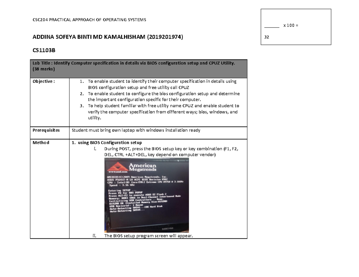 Addina Sofeya Binti MD Kamalhisham(2019 201974) Lab 1 - ADDINA SOFEYA BINTI MD KAMALHISHAM - Studocu