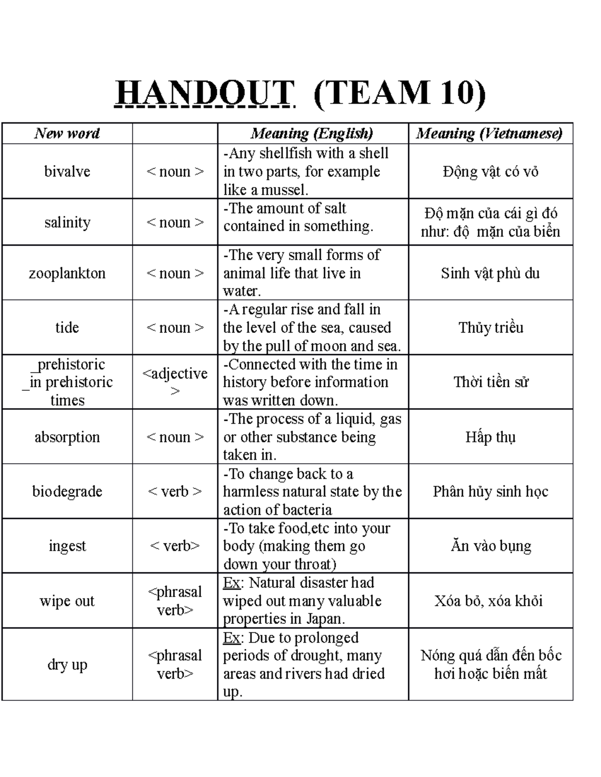 Handout - kxmmc - HANDOUT (TEAM 10) New word Meaning (English) Meaning ...