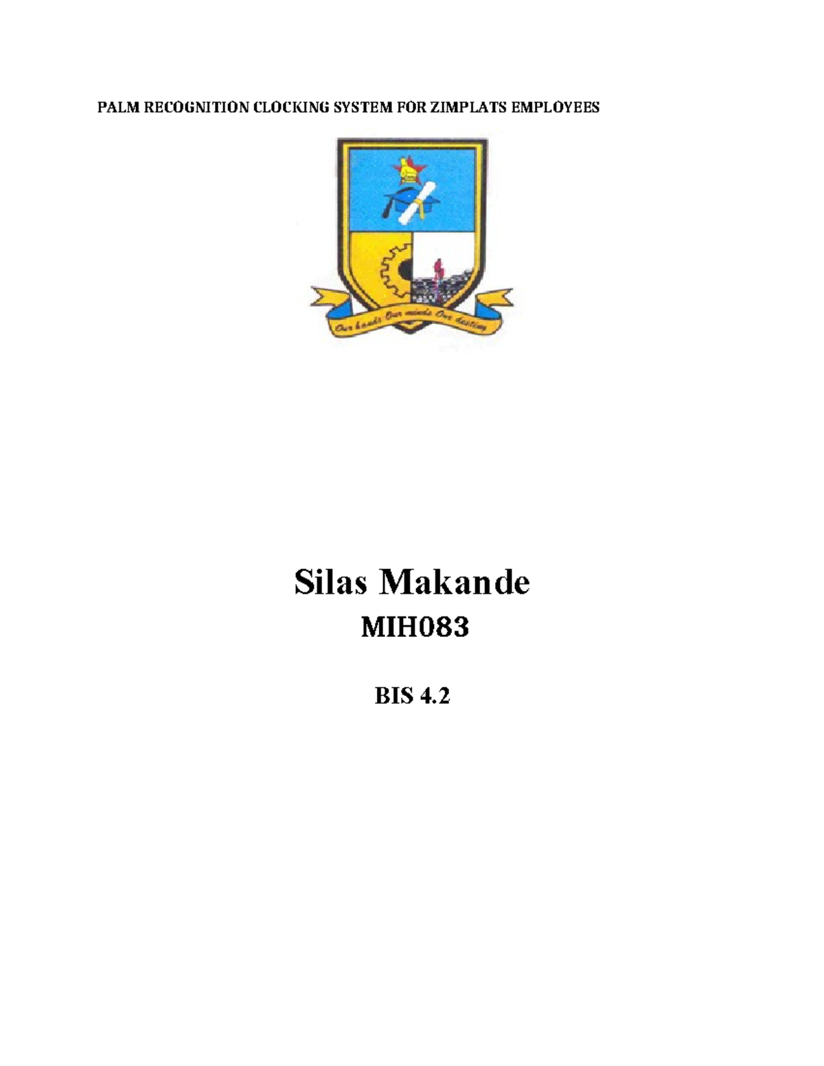PALM Recognition Clocking System FOR Zimplats Employees silas makande ...