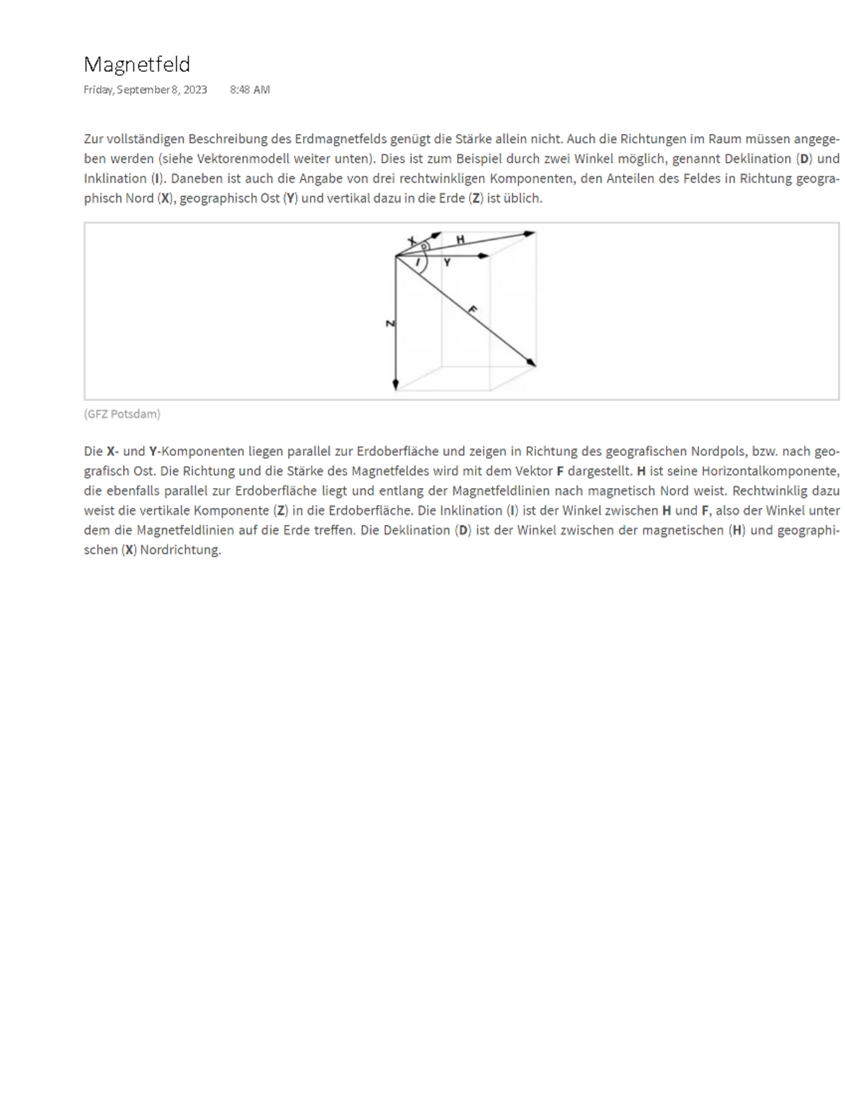 Magnetfeld - sss - Comprensión de lectura, español - Magnetfeld Friday, September 8, 2023 8:48 ...