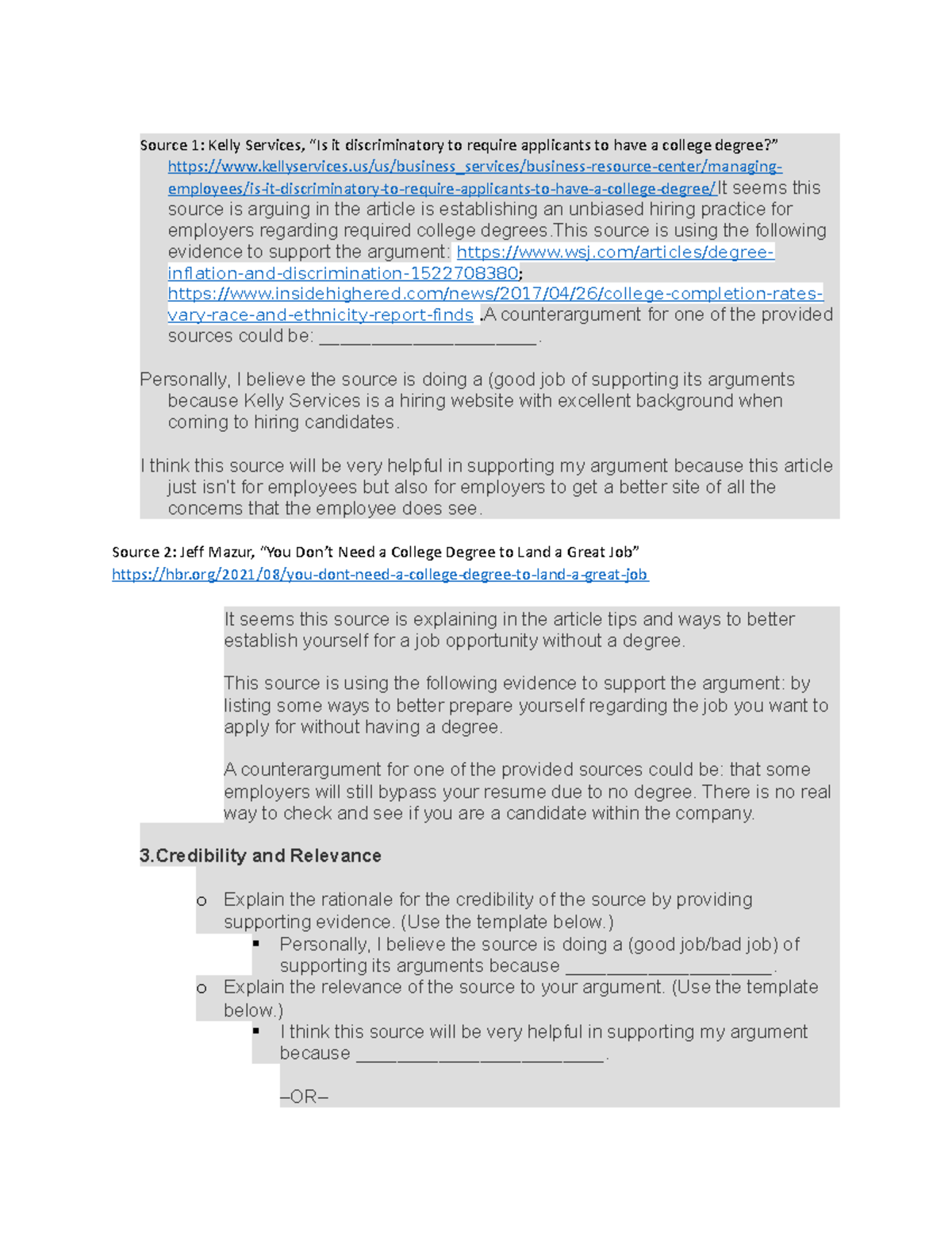 3 4 Annotating Your Source Source 1 Kelly Services Is It Discriminatory To Require