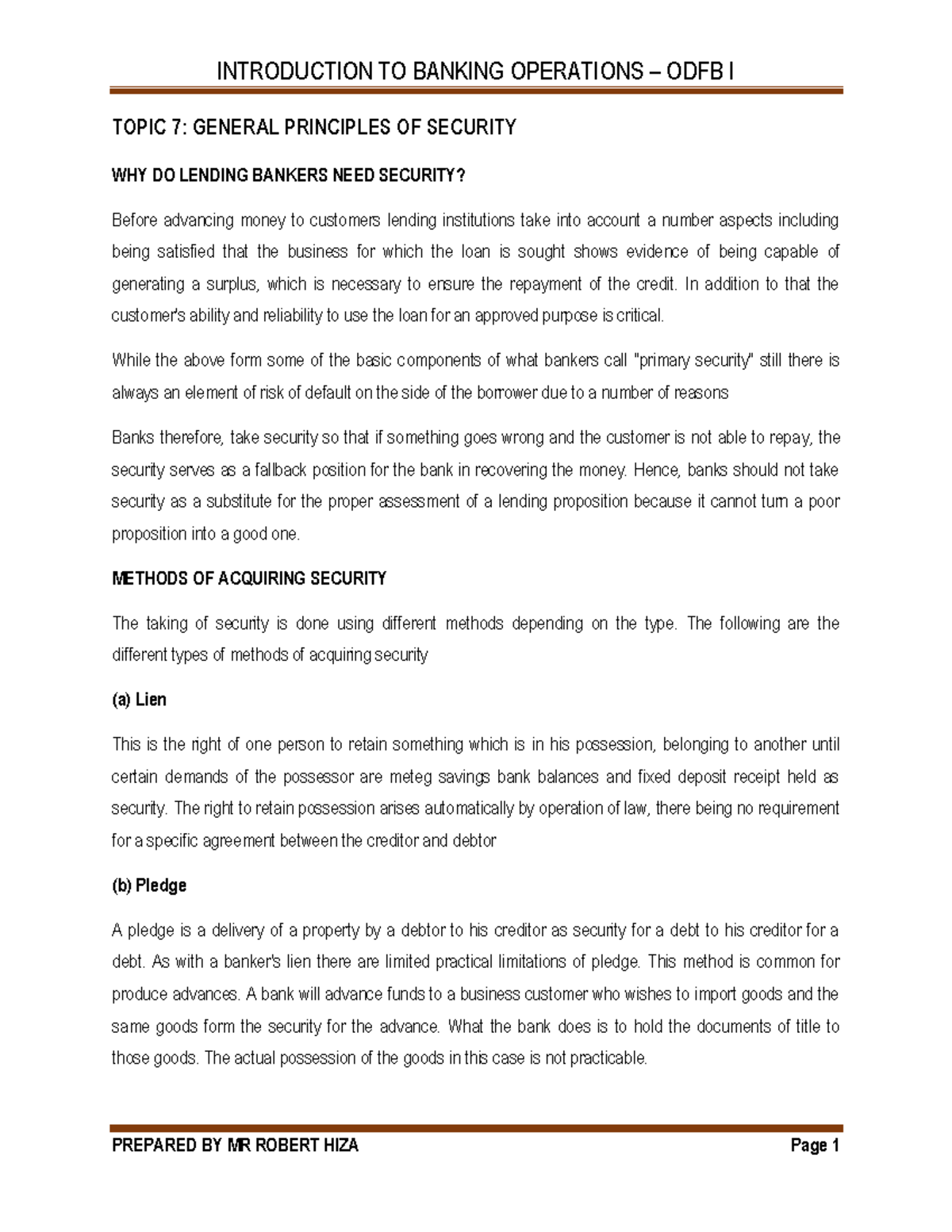 Principles of a Good Security - TOPIC 7: GENERAL PRINCIPLES OF SECURITY ...