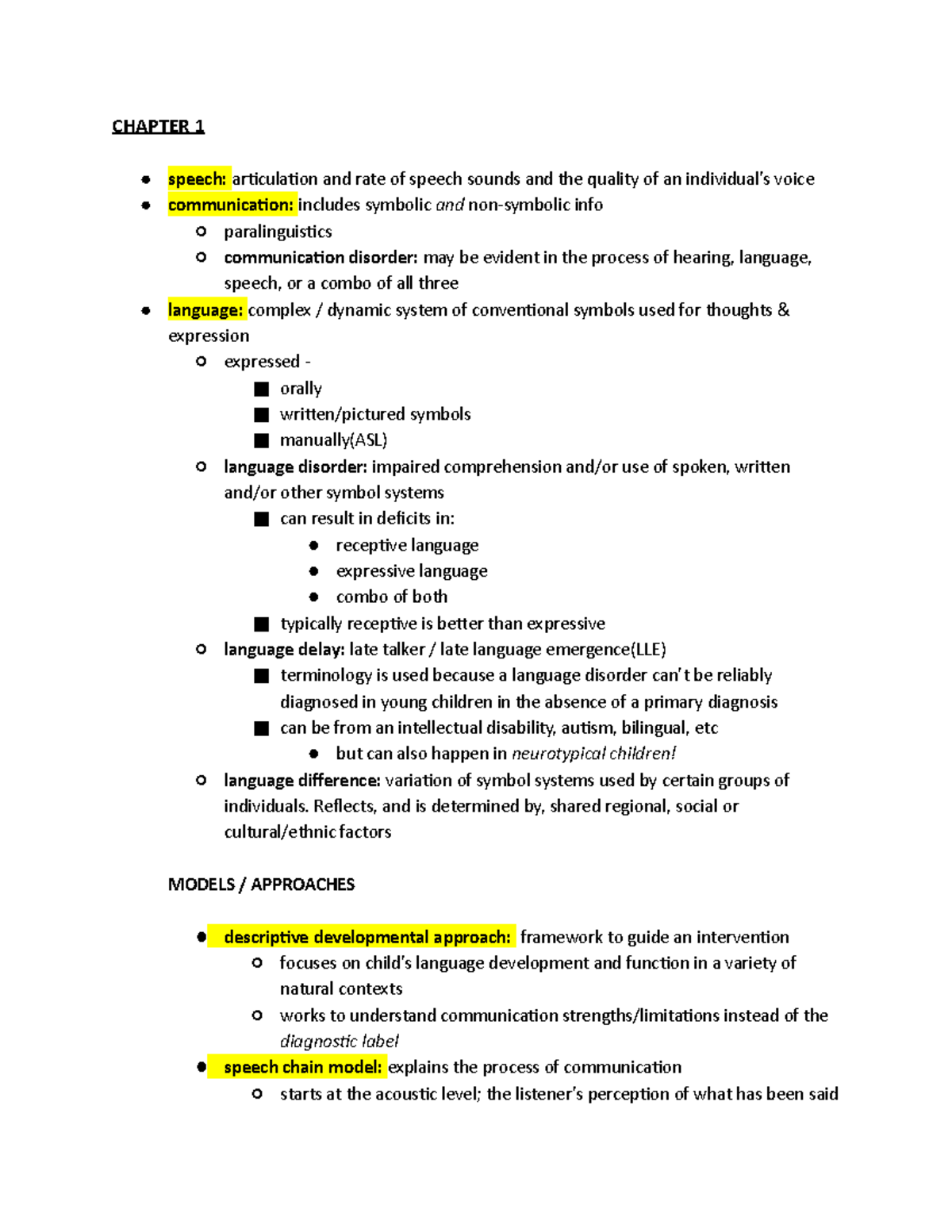 Mod 1 - theories and foundations - CHAPTER 1 speech: articulation and ...