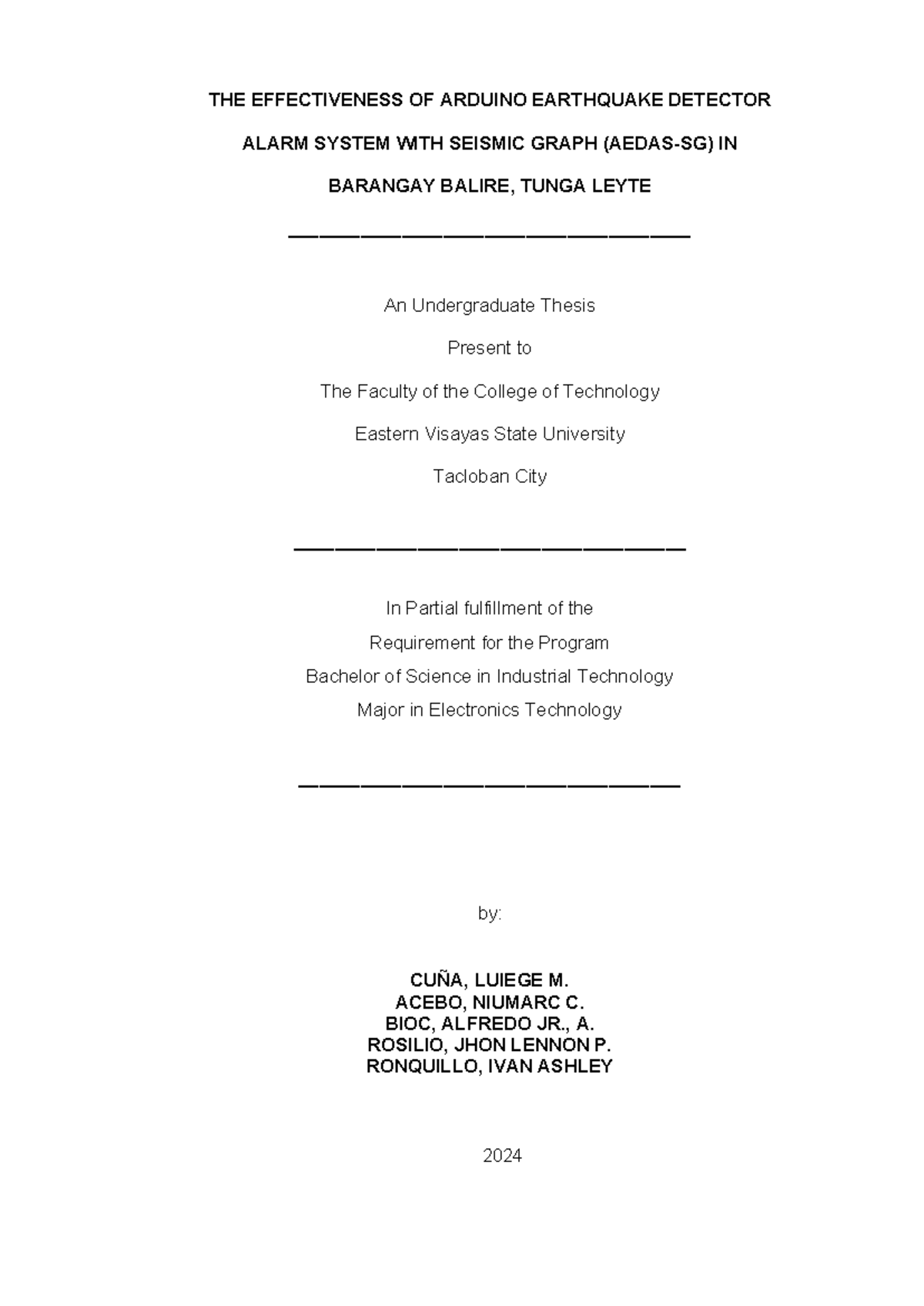 First Page The Effectiveness Of Arduino Earthquake Detector Alarm System With Seismic Graph