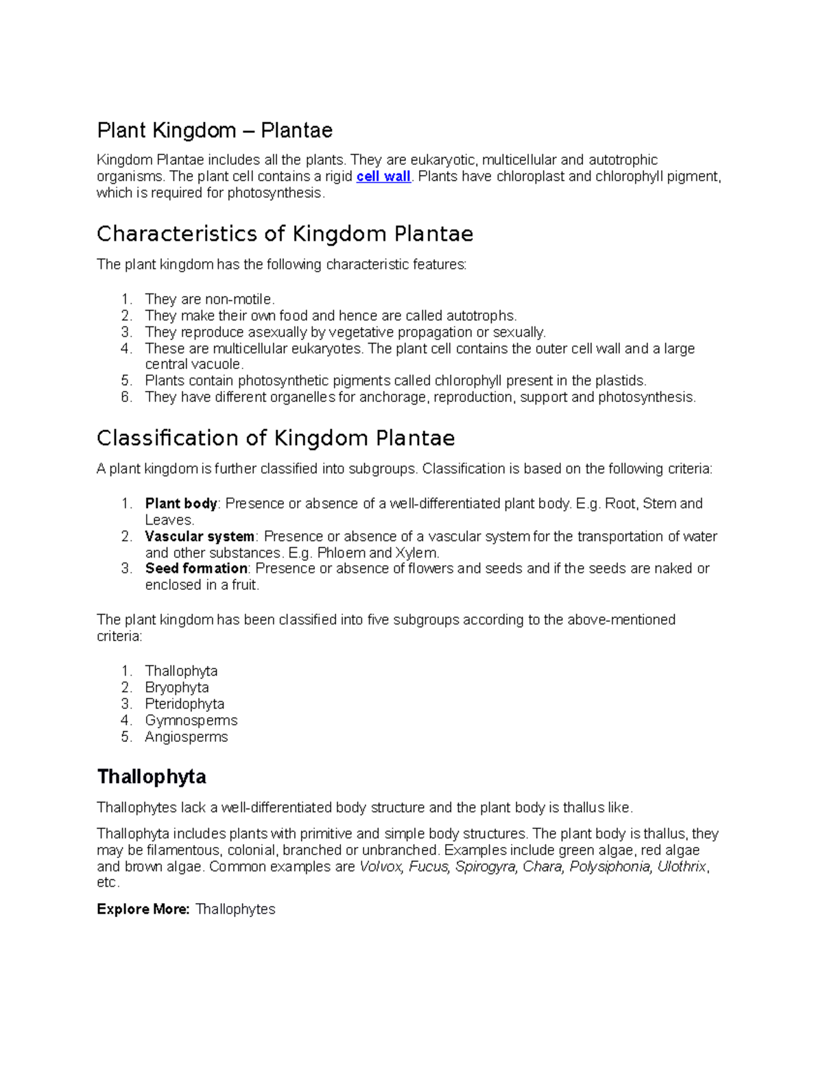 Plant Kingdom - BIOLOGY: STUDY OF BOTANY - Plant Kingdom – Plantae ...