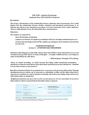 Module 1 Cog Psy Revised - MODULE IN COGNITIVE PSYCHOLOGY (PSYC 105) College of Arts and ...