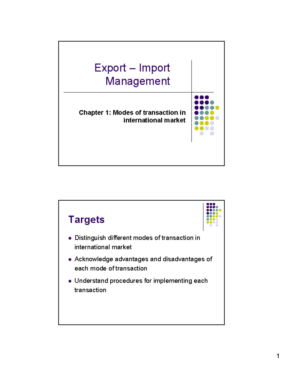 EIX Chapter 1-đã gộp - good - Export – Import Management Chapter 1 ...