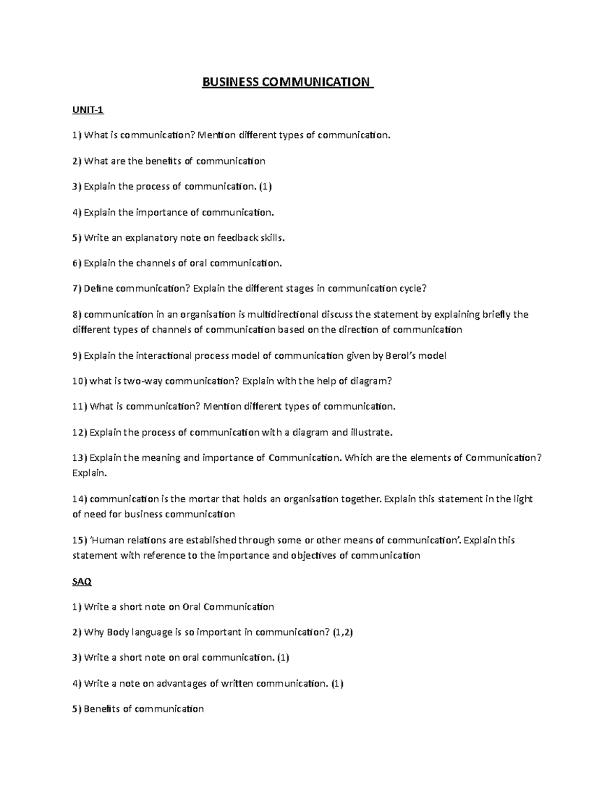 Business communication - BUSINESS COMMUNICATION UNIT- What is ...