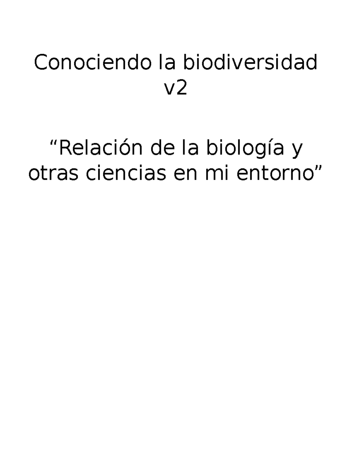 Organizador gráfico - Conociendo la biodiversidad v “Relación de la biología y otras ciencias en ...