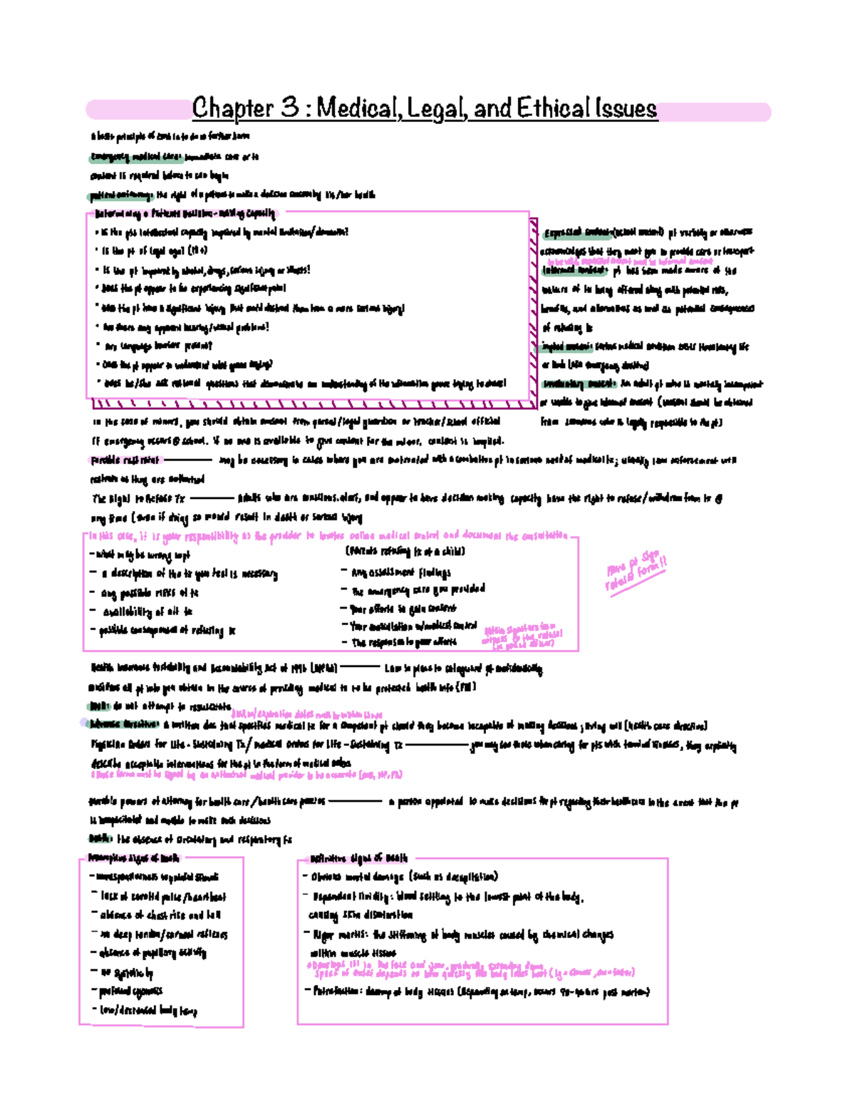 Chp 3 Medical, Legal, and Ethical Issues - Chapter 3 : Medical, Legal ...