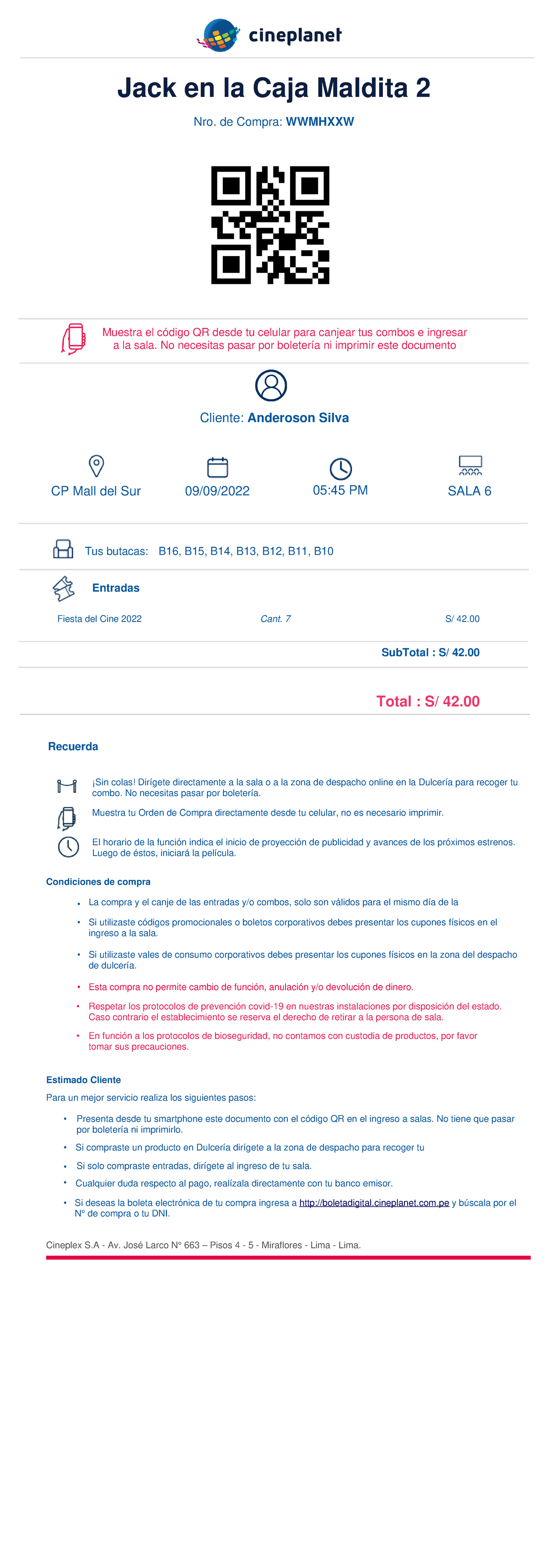 Comprobante - sdsdsdsdsd - Jack en la Caja Maldita 2 Muestra el código ...