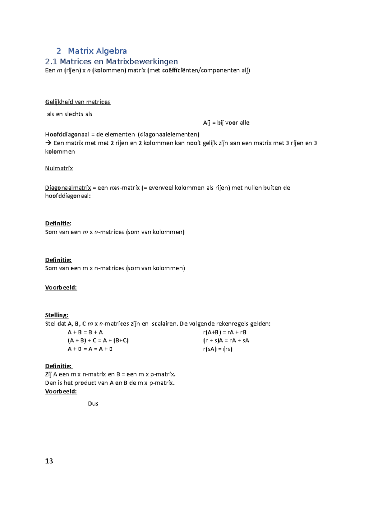 HOC 3 - Linear Algebra and its Applications - 2 Matrix Algebra 2 ...