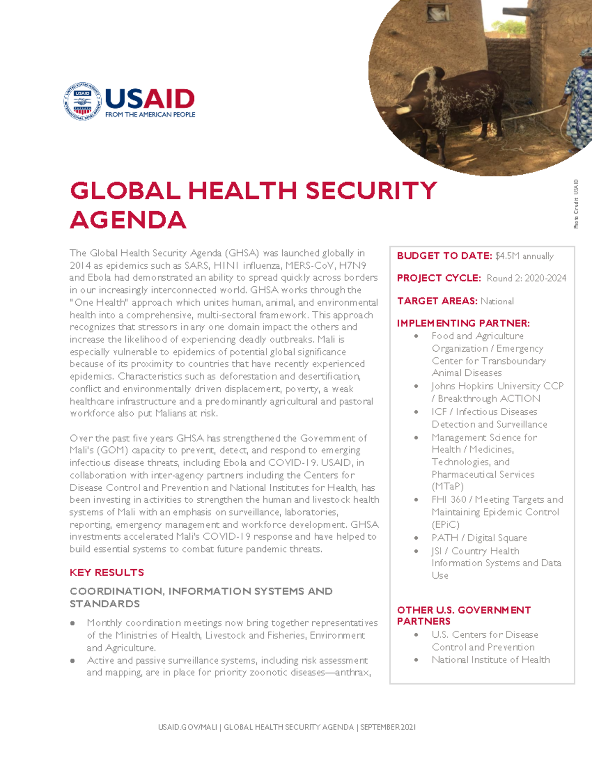 Usaid Global Health Security Agenda September 21 Final - USAID/MALI ...