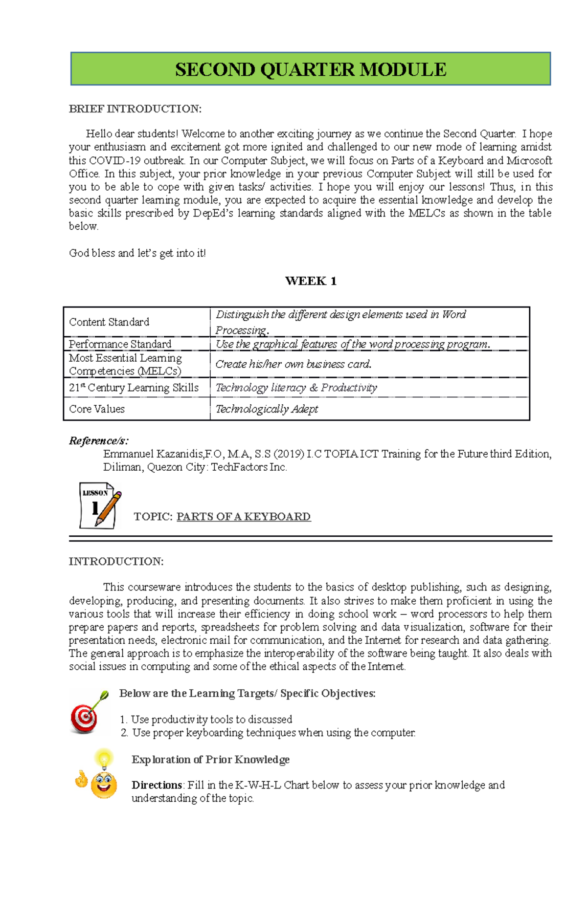 Computer 7 Fundamentals of Computer (2nd Quarter) - Introduction to ...