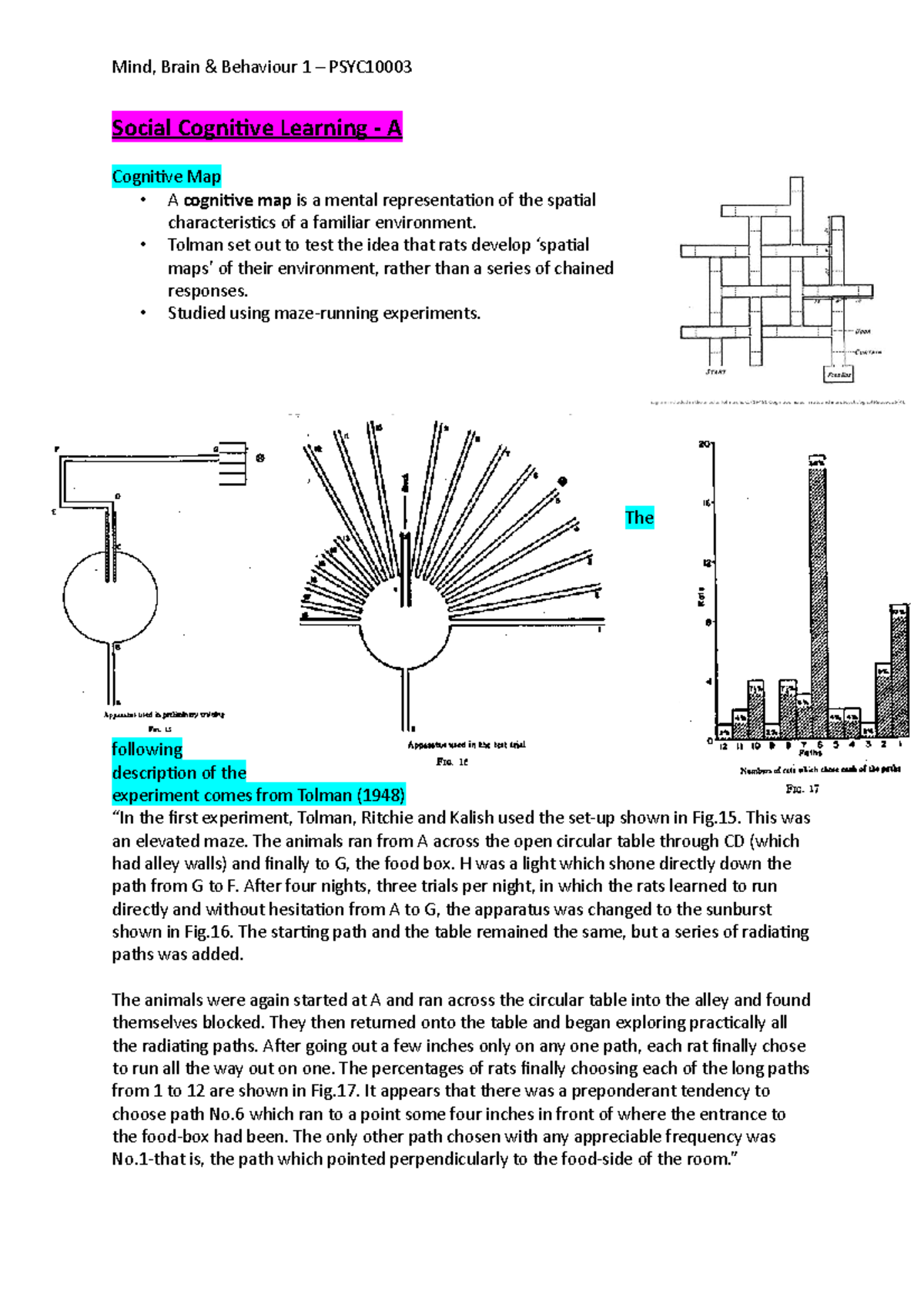 Summary - Learning and Cognition - Social Cognitive Learning - A ...