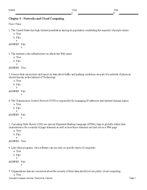 Chapter 3 Database Systems and Big Data - : s: e: Chapter 3 - Database Systems and Big Data True ...