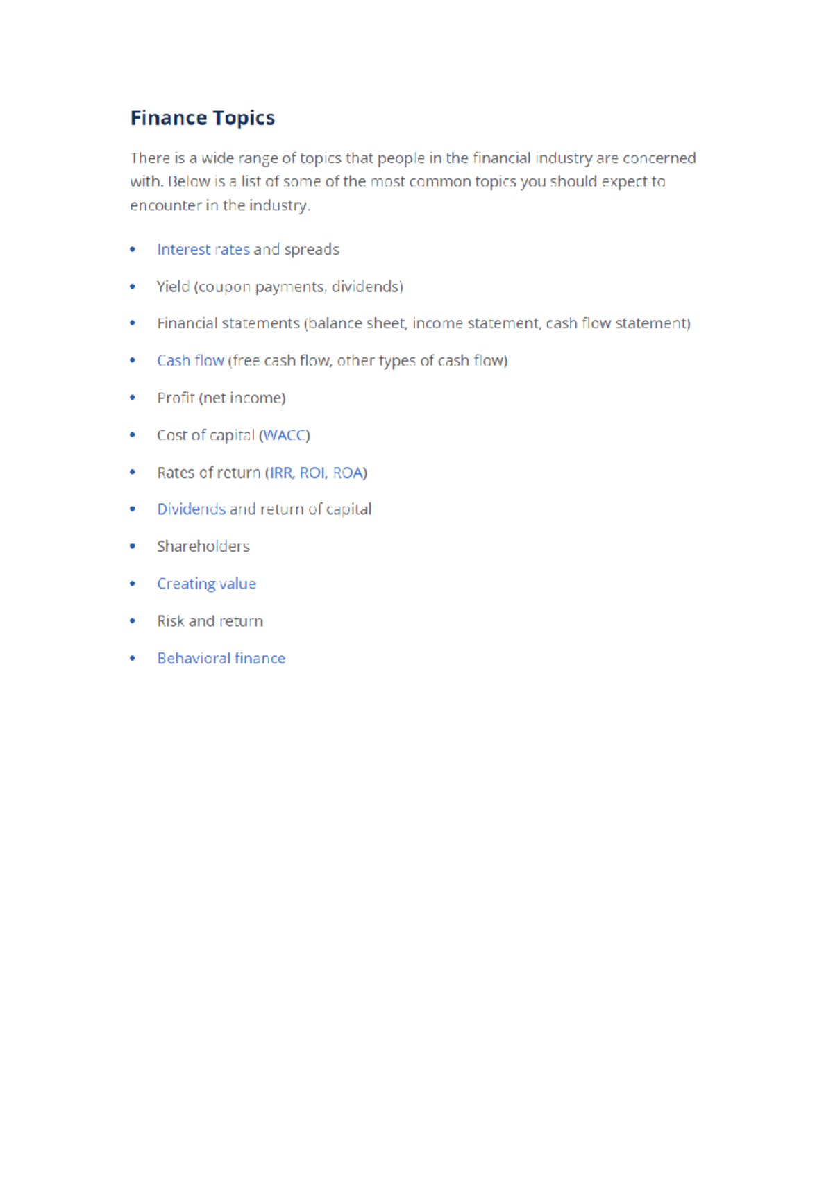 Finance Topic - Corporate Finance - Studocu
