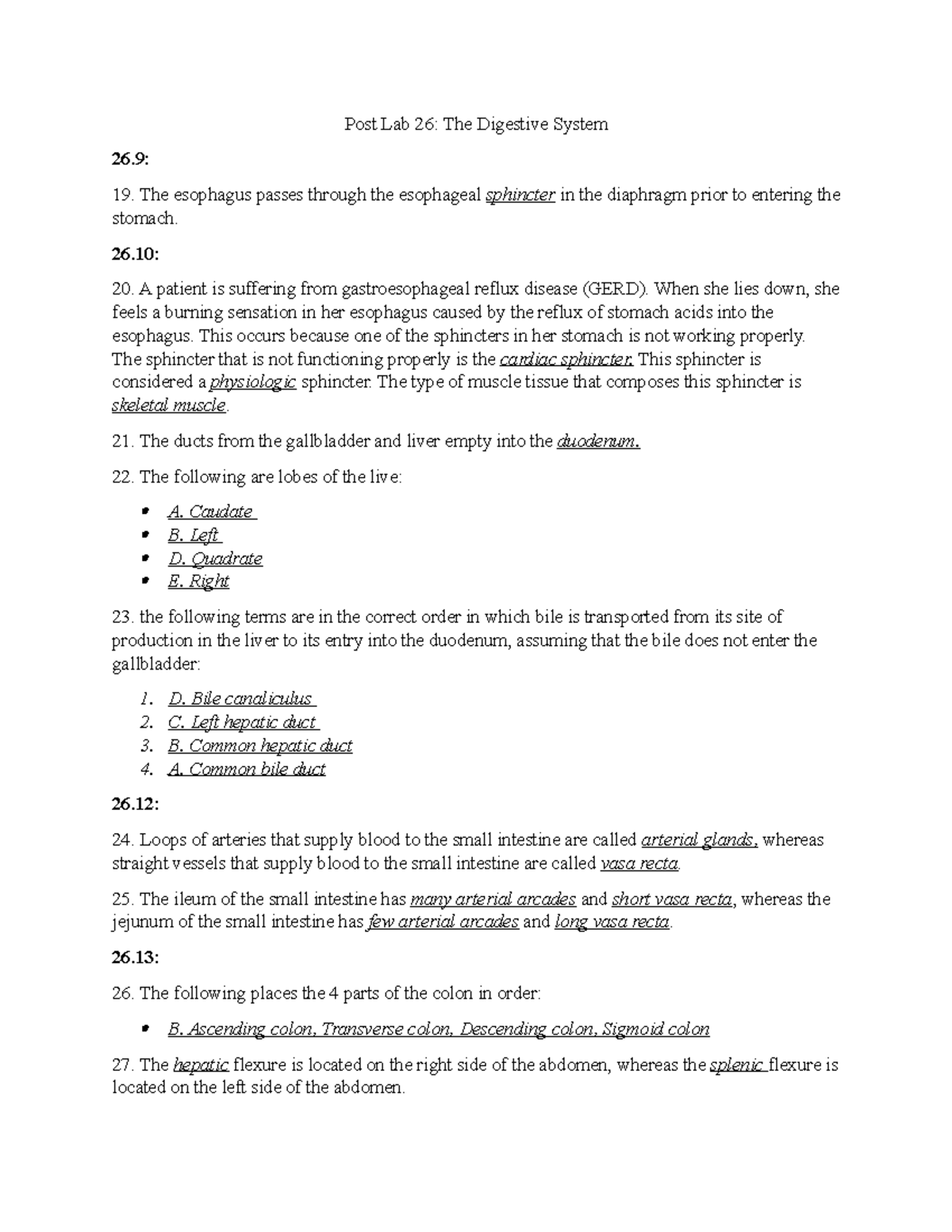 Post Lab 26 - Pst lab for chapter 26 answers Professor Jordan Clark ...