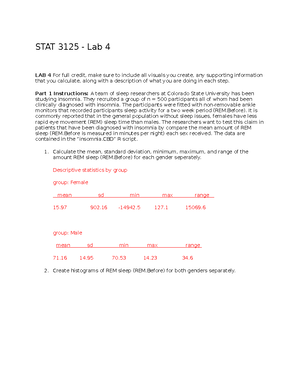 Lecture 2 quiz biostat correct one - Quiz Lecture 2 – STAT 3125 Name____Anya Sawchuk______ When ...