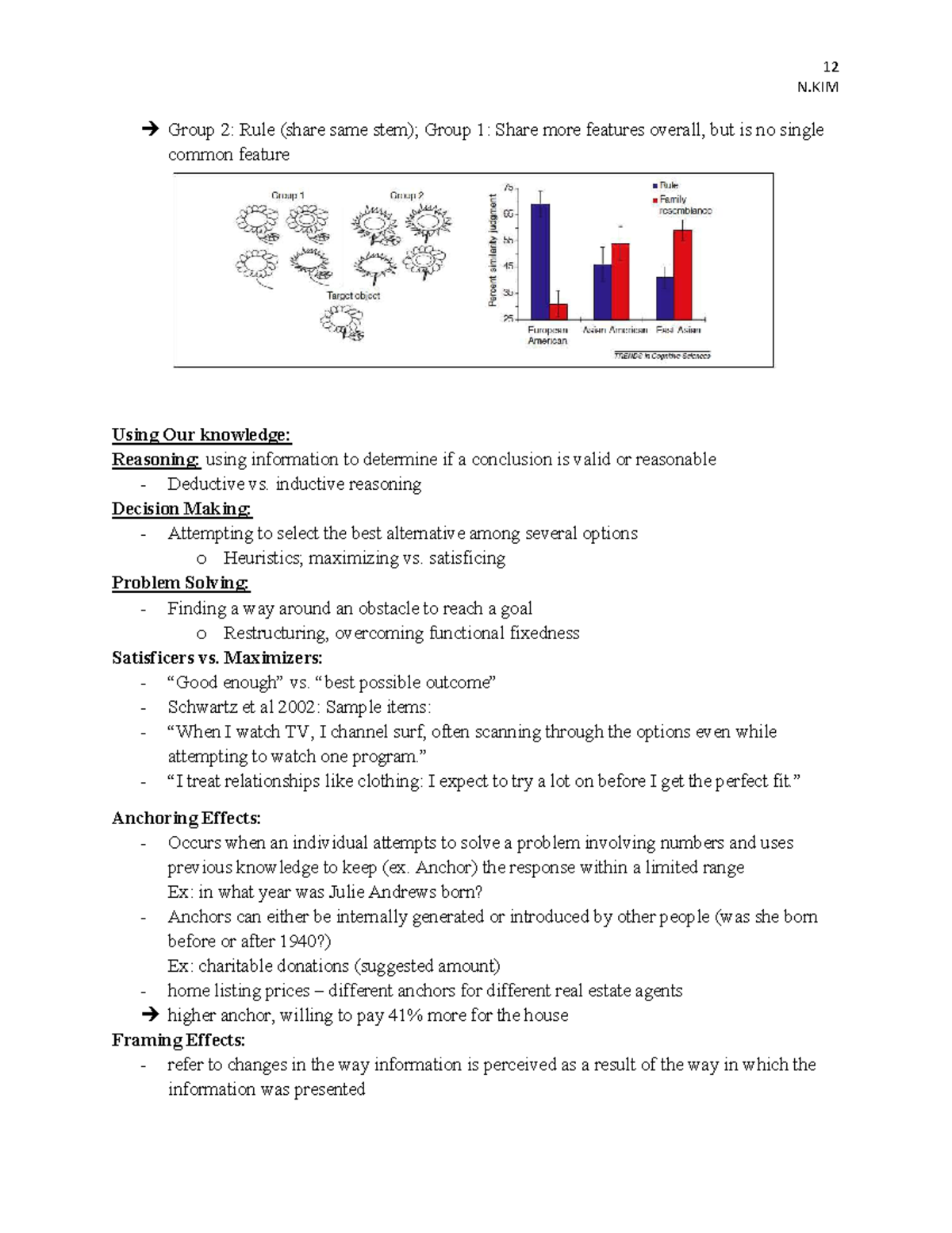 PSY100 Study Guide-14 - 12 N Group 2: Rule (share same stem); Group 1: Share more features - Studocu