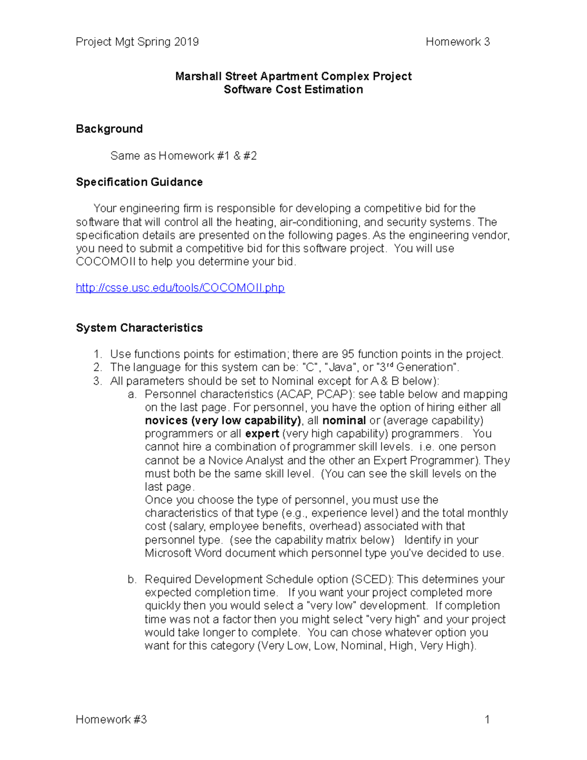 SCM 656 Homework 3 - Marshall Street Apartment Complex Project Software ...