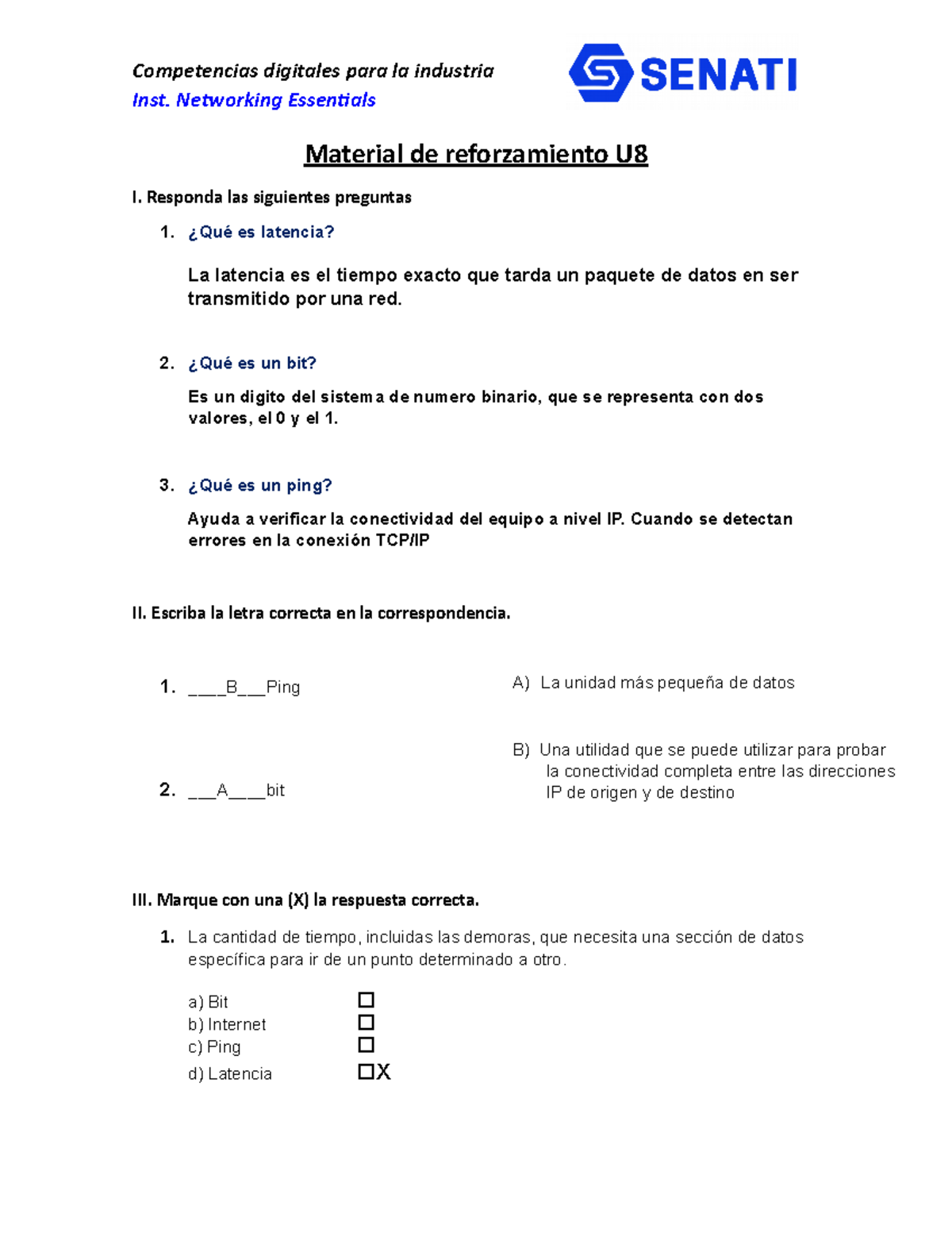 Material de reforzamiento U8 - Competencias digitales para la industria ...