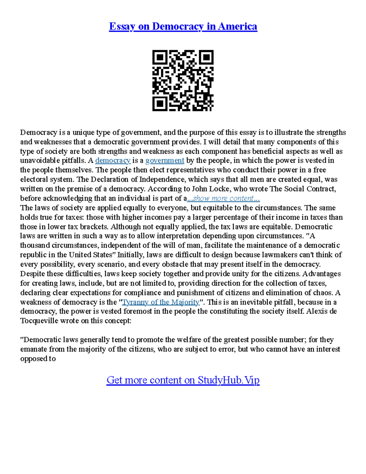 Essay On Democracy - I will detail that many components of this type of ...