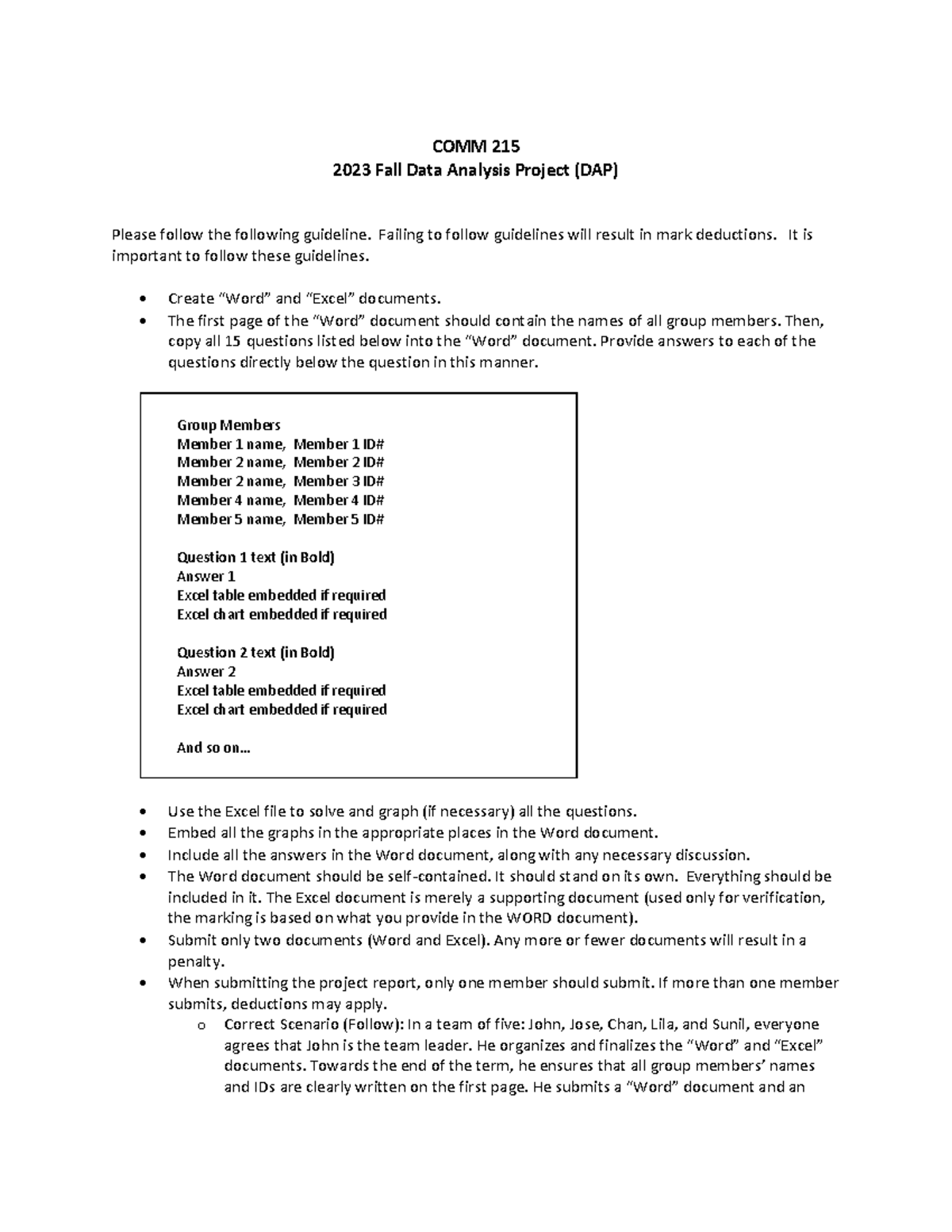 2023 Fall DAP COMM215 - outline for project - COMM 215 2023 Fall Data Analysis Project (DAP ...