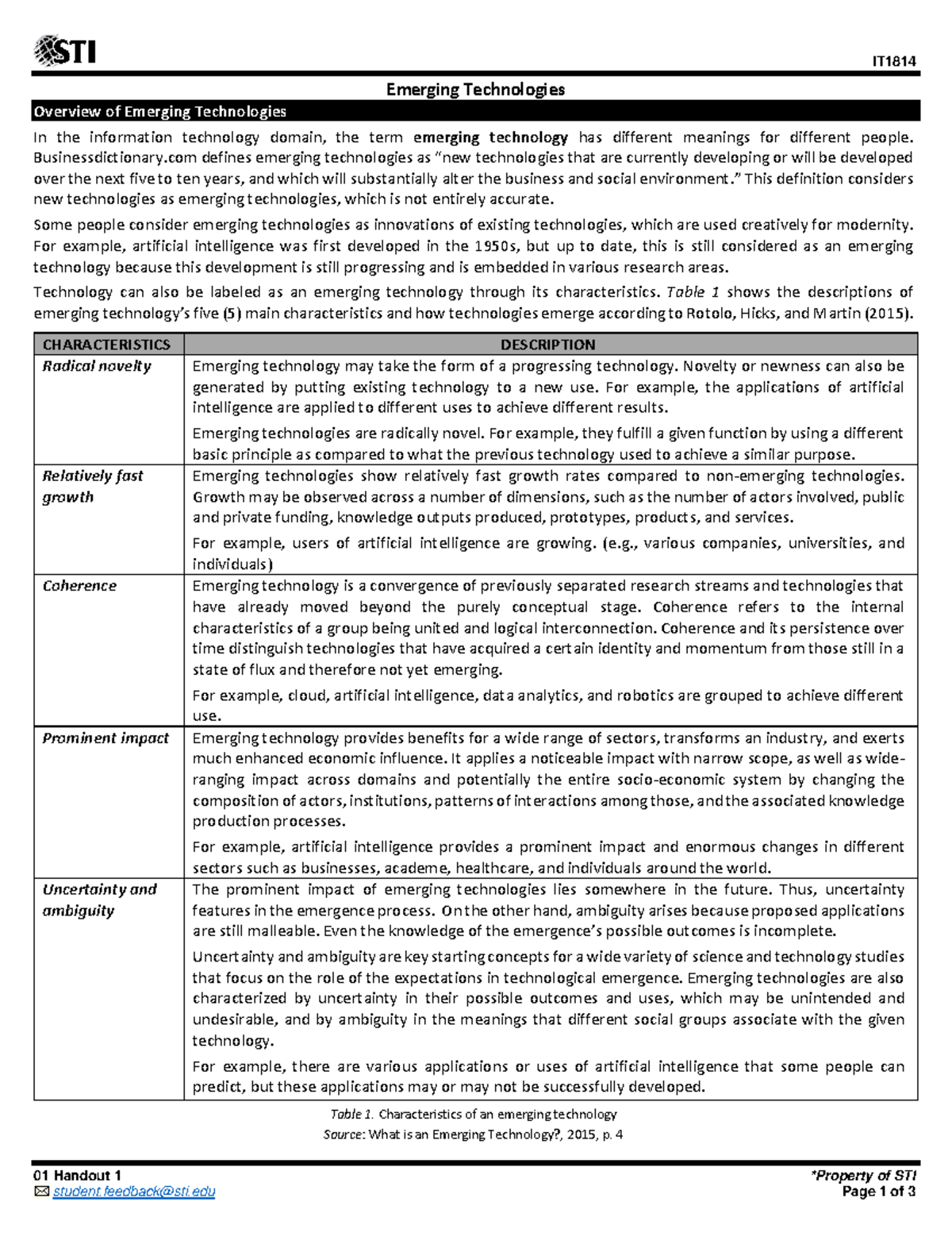 01-Handout-1 - Nfoddndndf - IT 01 Handout 1 *Property of STI student ...