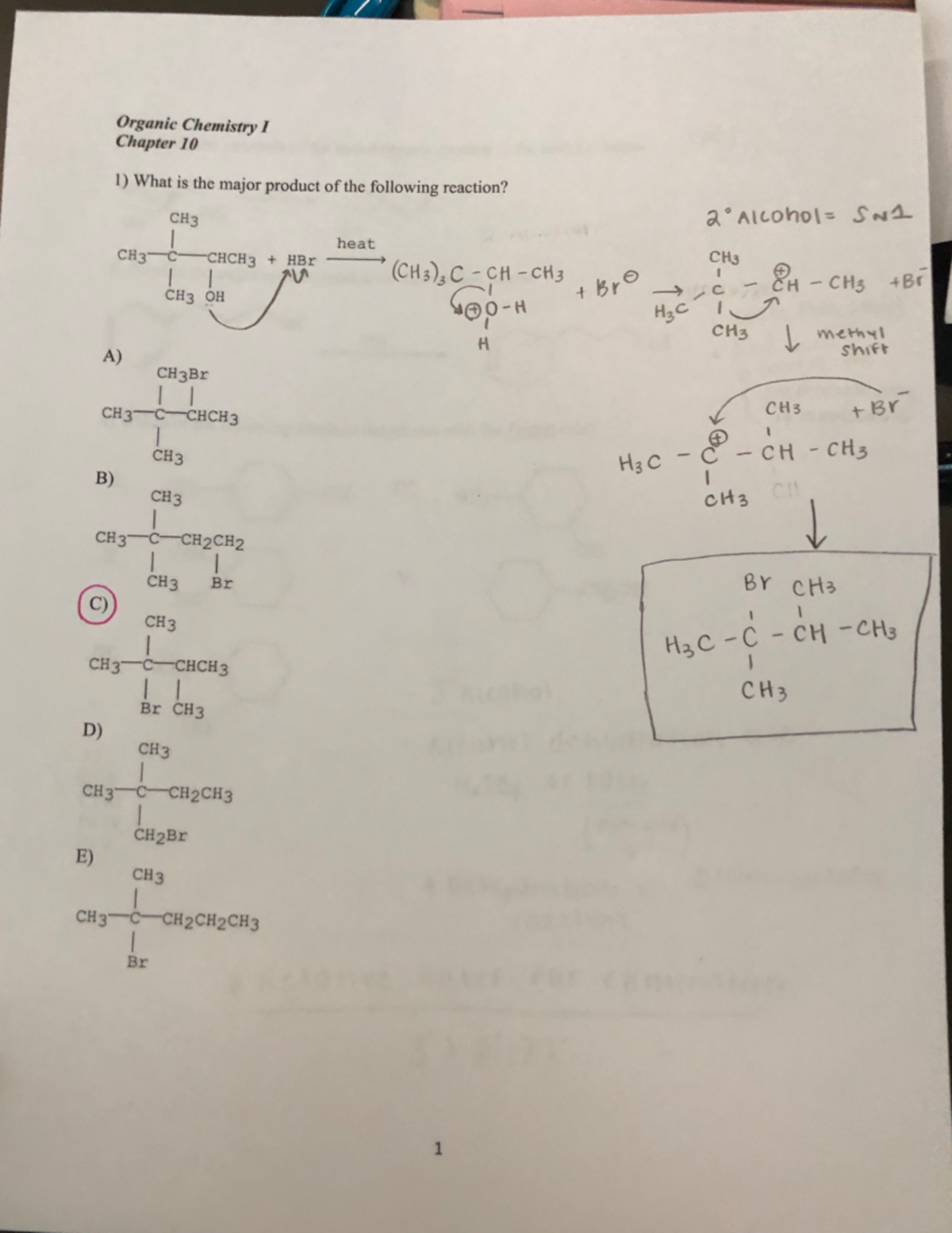 Ch 10 SI KEY - worksheet about organic chemistry reactions of alcohols ...