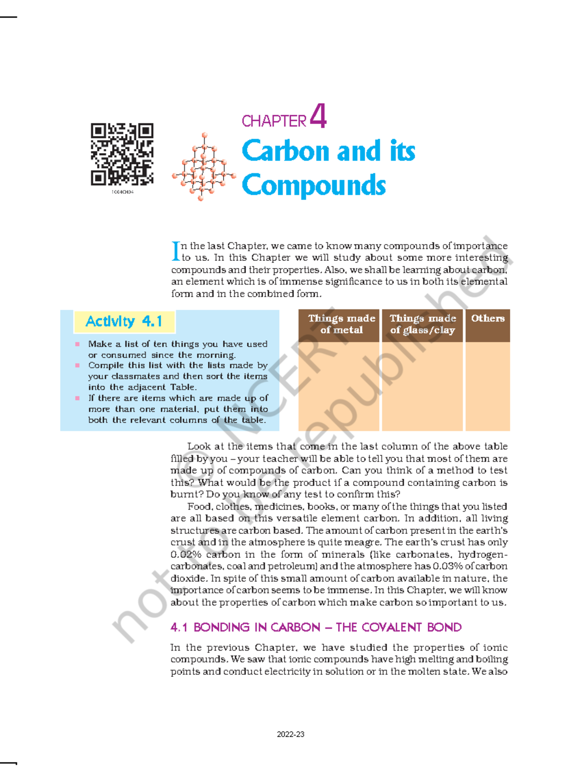 Jesc104 - Biology - 58 Science Carbon and its Compounds CHAPTER 4 I n ...