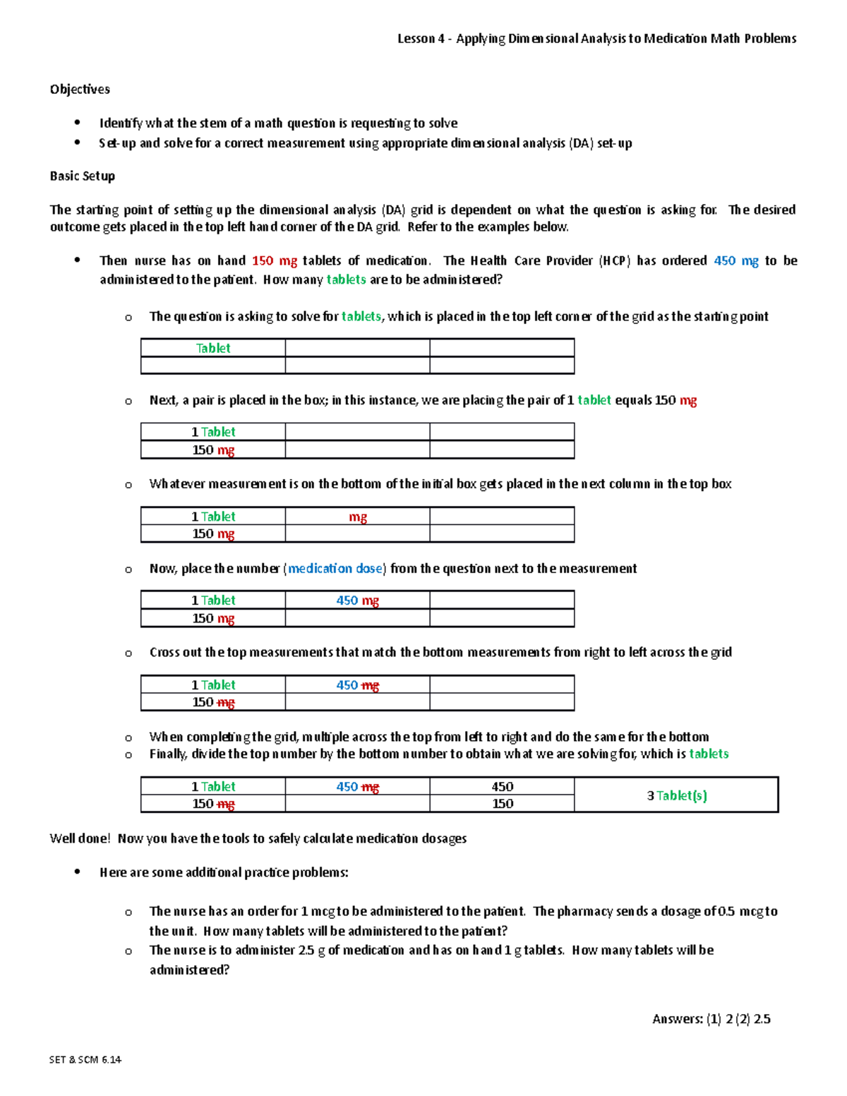 Nursing Medication Calculation Lesson 4 - Applying DA to Medication ...