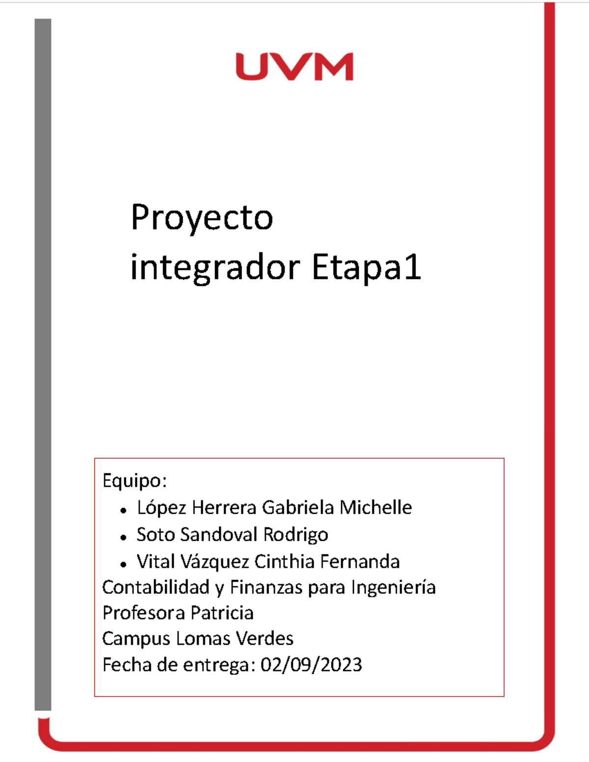 Actividad 4 blackboard - Proyecto integrador Etapa Equipo: • López Herrera Gabriela Michelle ...