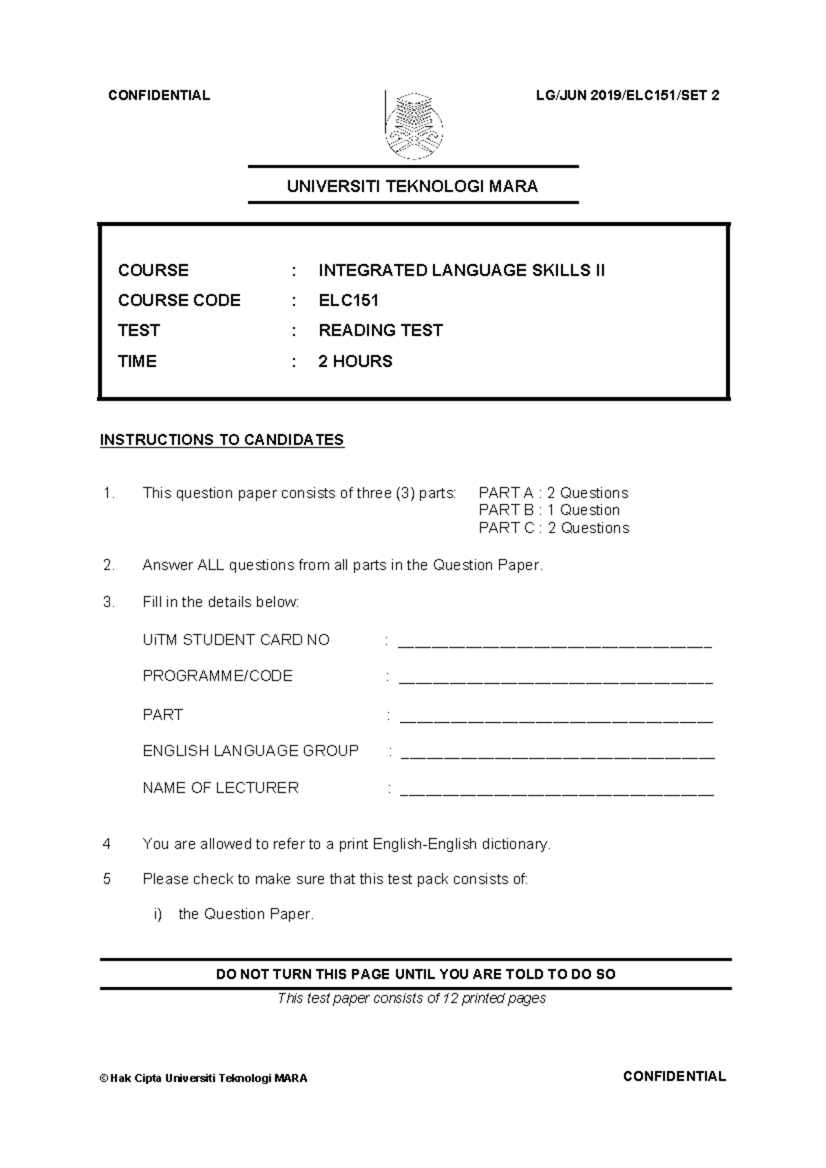 Revision 1 (answer) - nothing - UNIVERSITI TEKNOLOGI MARA COURSE ...