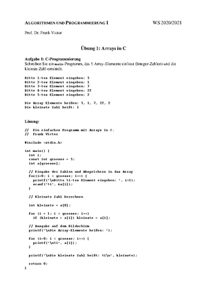 AP1 Begriffe - ... - Algorithmen und Programmierung I - Studocu