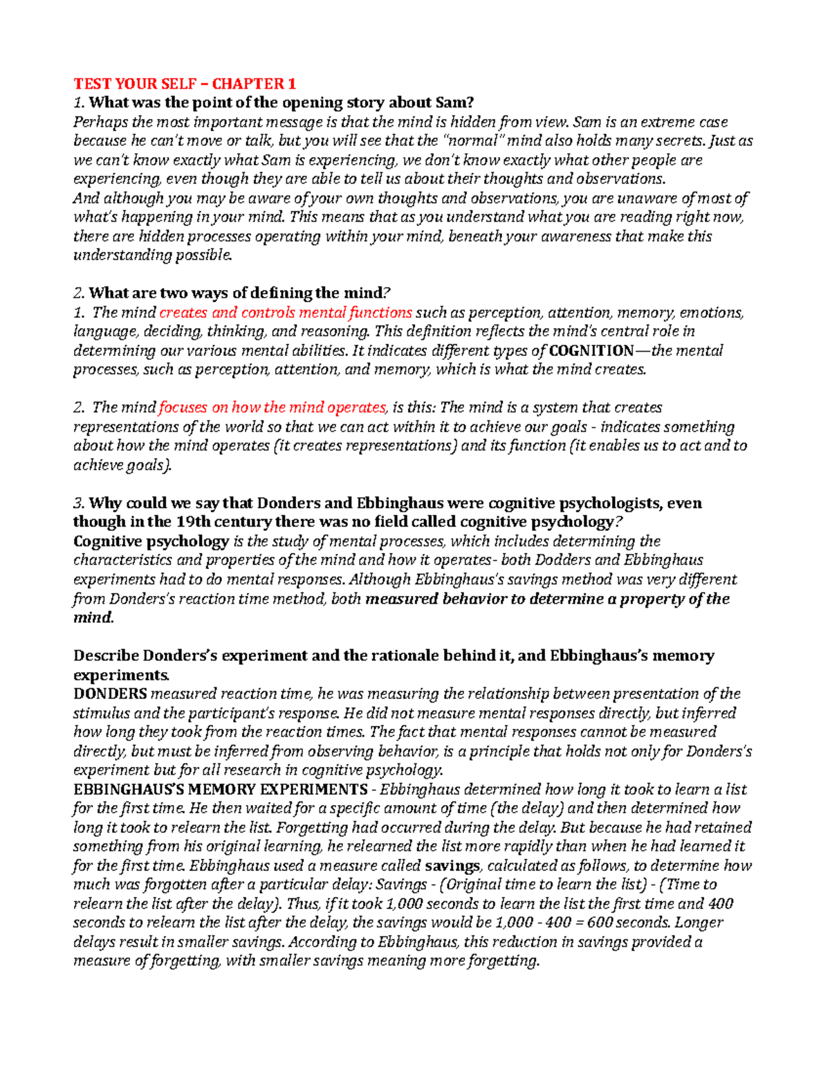 TEST YOUR SELF – Chapter 1 - TEST YOUR SELF – CHAPTER 1 What was the ...