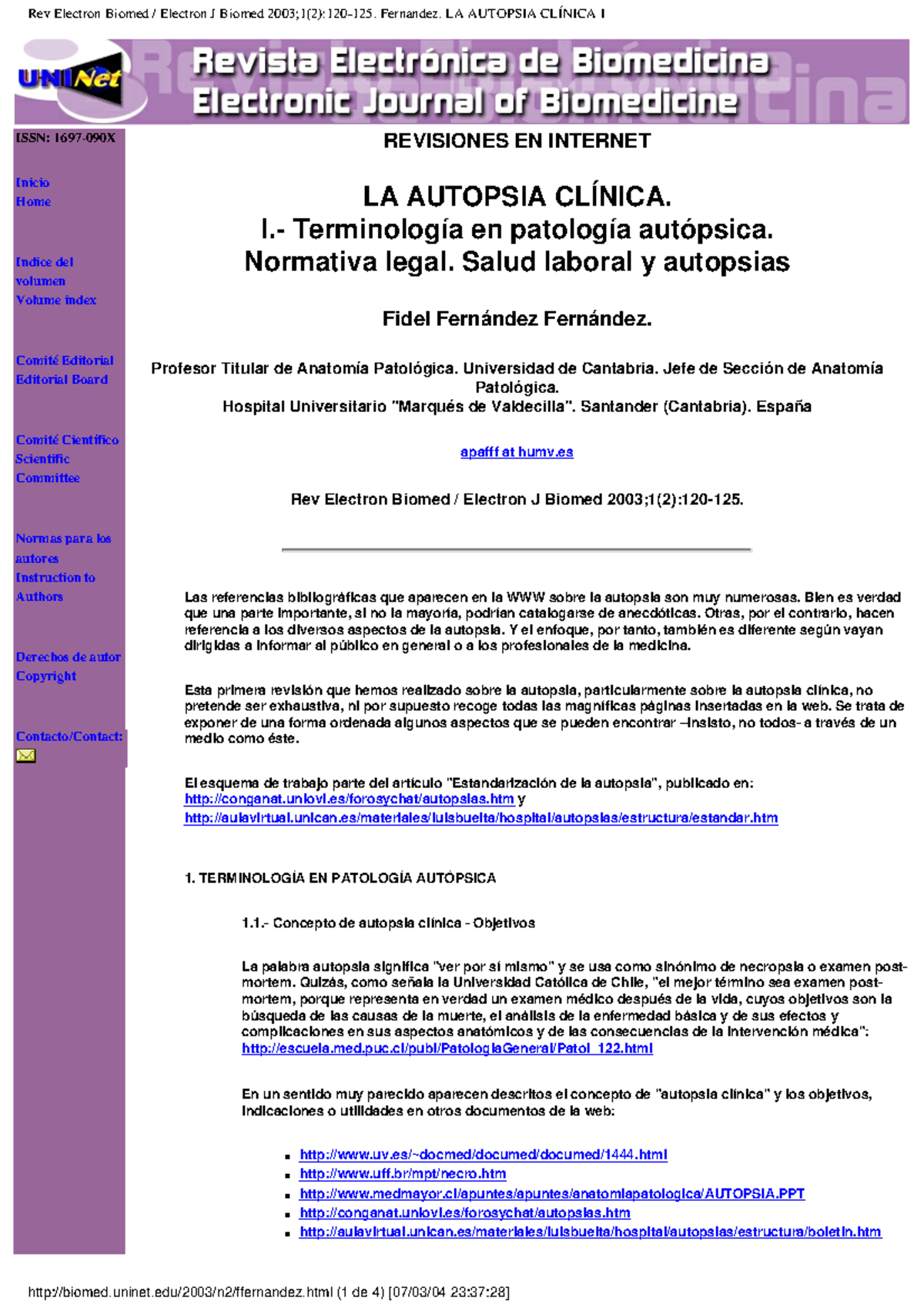autopsia clinica - articulo de autopsia clinica - ISSN: 1697-090X ...