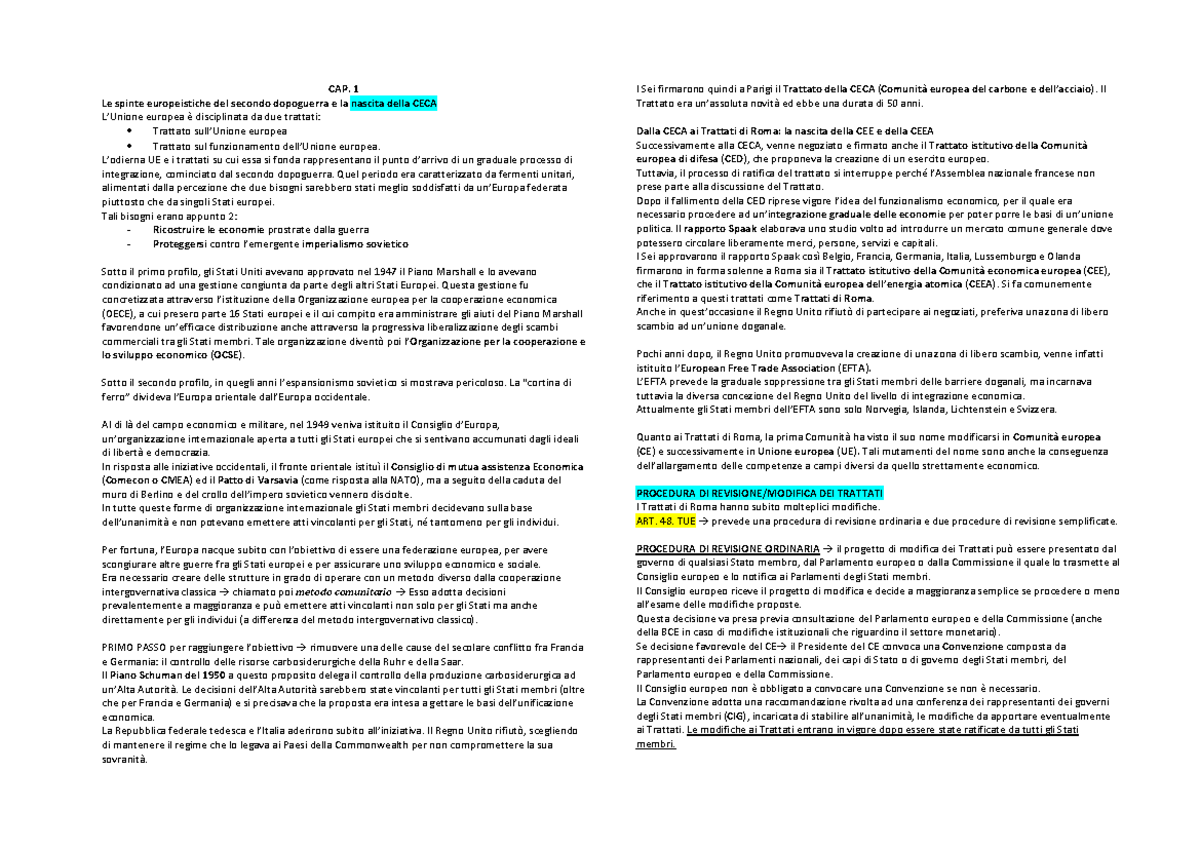 Diritto dell’Unione europea - Bestagno, Draetta - Warning: TT: undefined function: 32 CAP. 1 Le ...