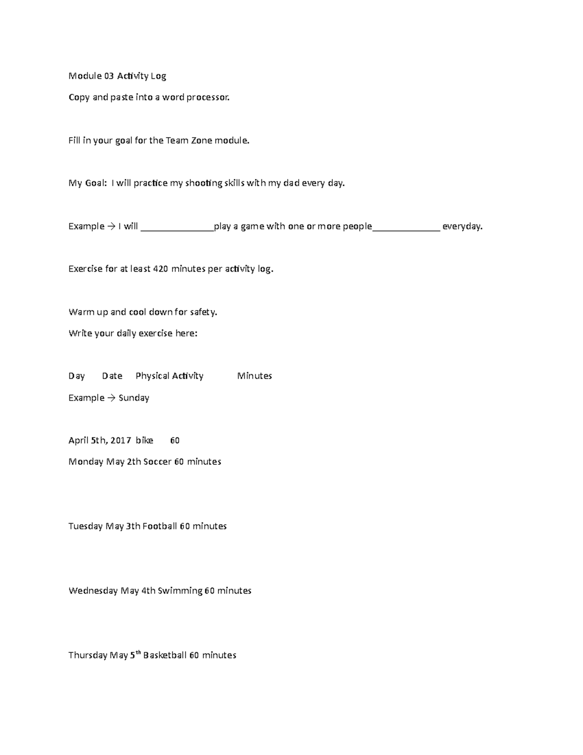 3.06 PE Activity Log - Module 03 Activity LogCopy and paste into a word ...