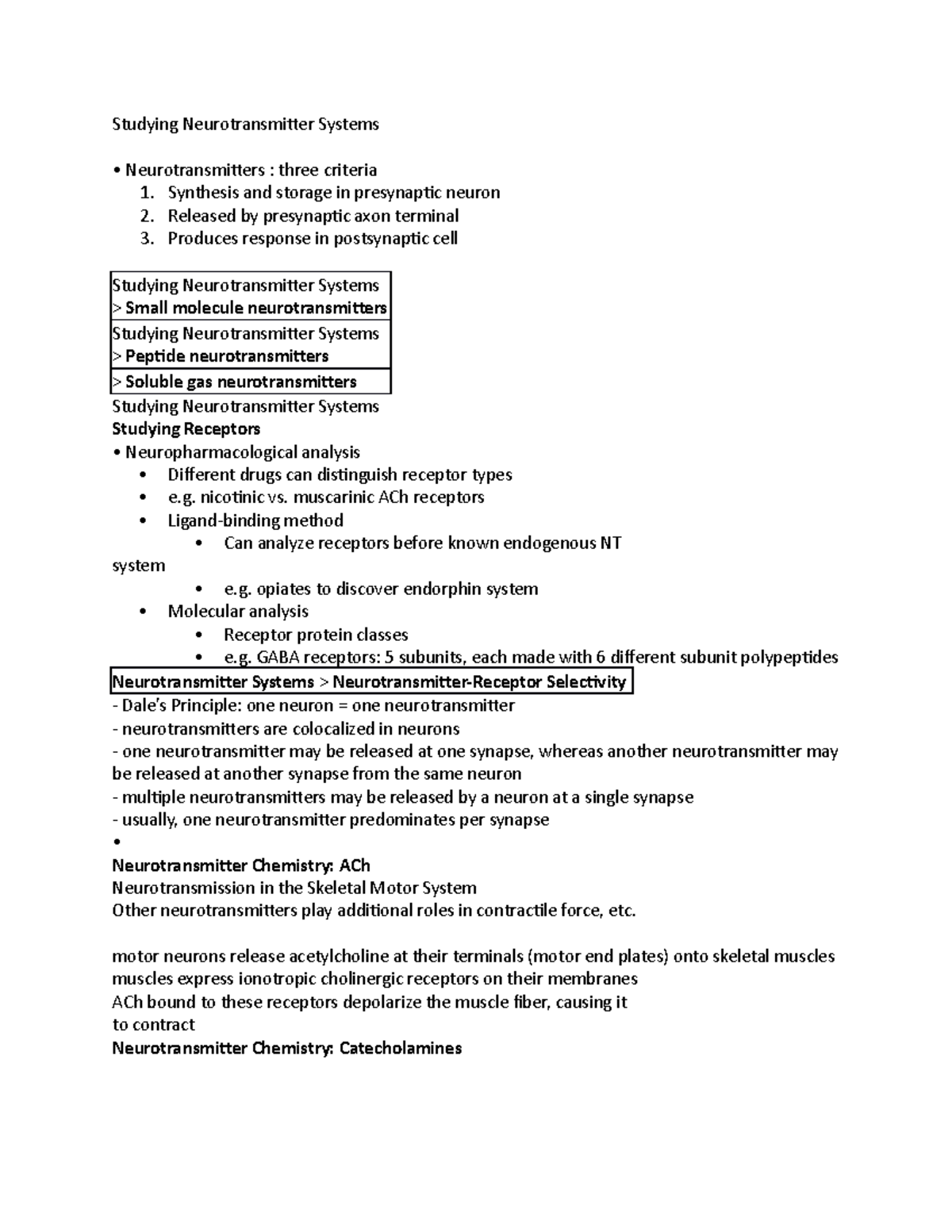 Studying Neurotransmitter Systems - Studying Neurotransmitter Systems ...