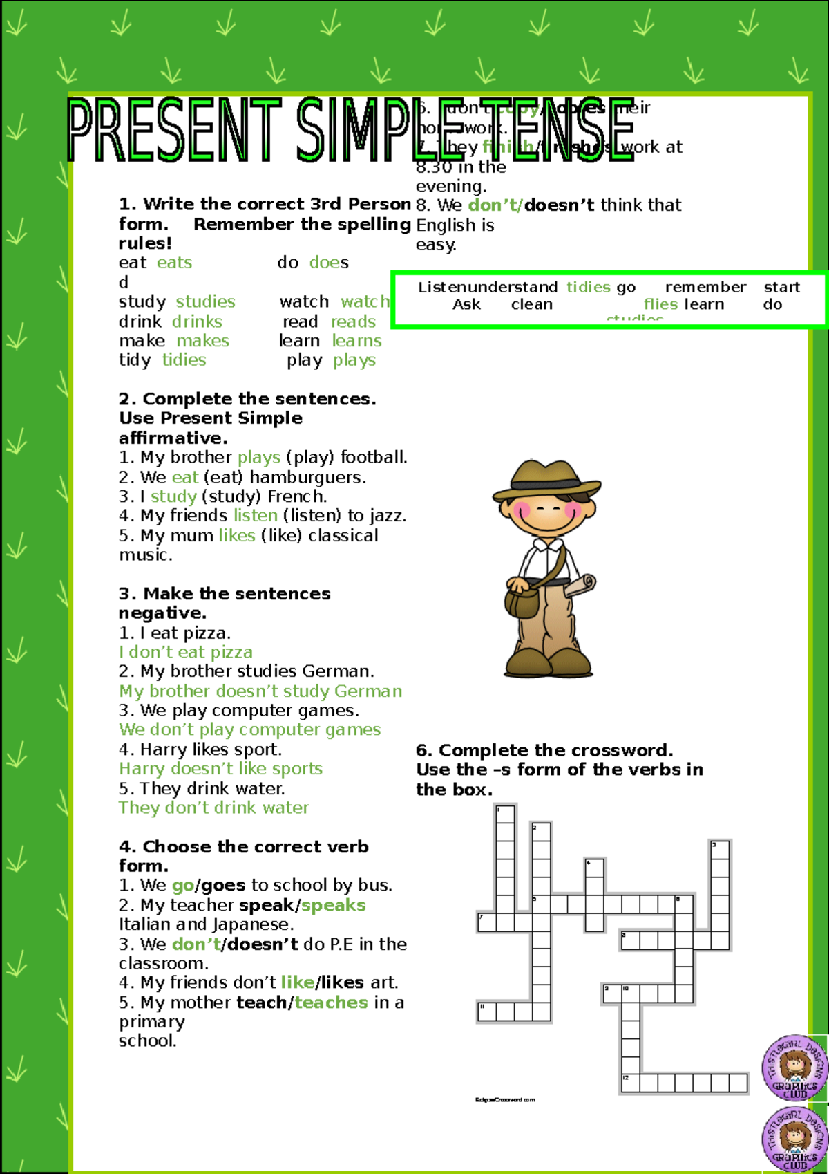Present-simple 5121 - huhhgbjjknk - Write the correct 3rd Person form ...
