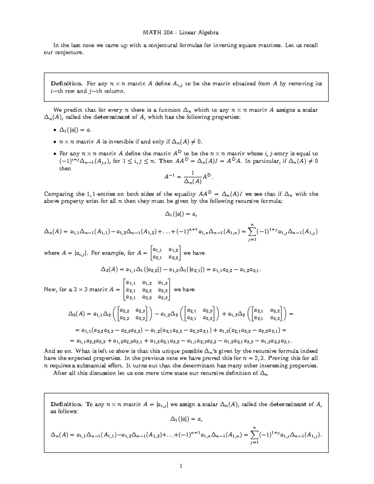 20 - 20.pdf - MATH 304 - Linear Algebra In the last note we came up ...