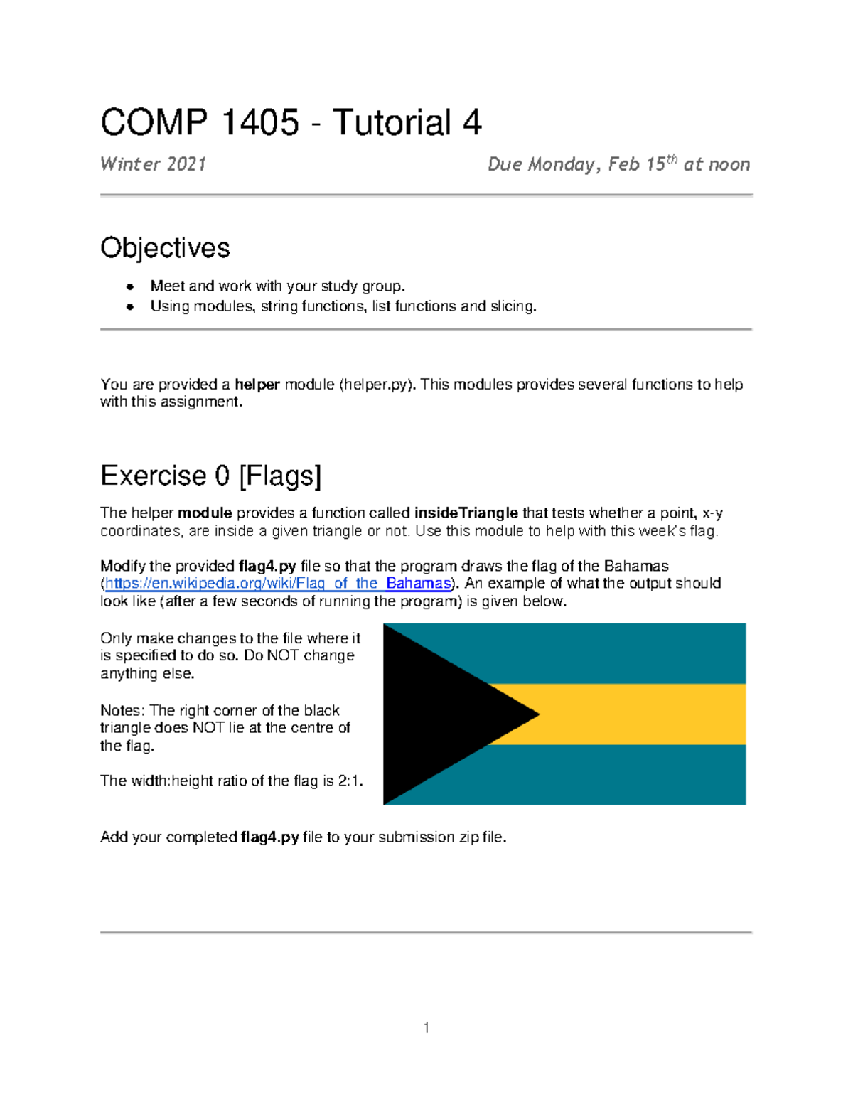 Sample/practice exam 2021, questions - COMP 1405 - Tutorial 4 Winter 2021 Due Monday, Feb 15th ...